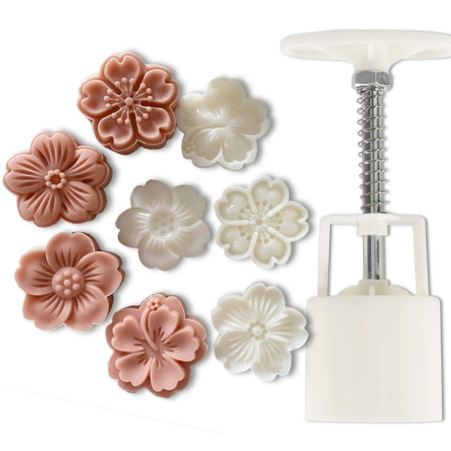 Orgry 4Pcs/Set Mooncake Mold Cherry Blossom Flowers Sakura Pattern ...