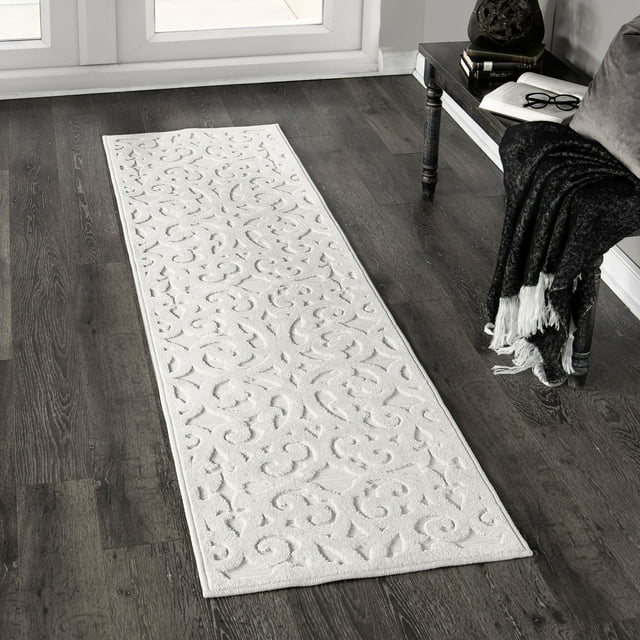 Orian Boucle Seaborn Runner Rug - Natural Damask - Walmart.com