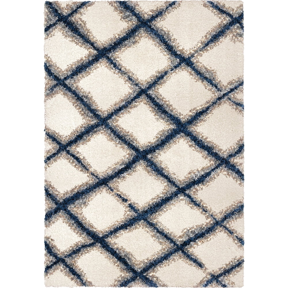 Orian Rugs Cotton Tail Line Trellis White (6'7" x 9'6") - Walmart.com