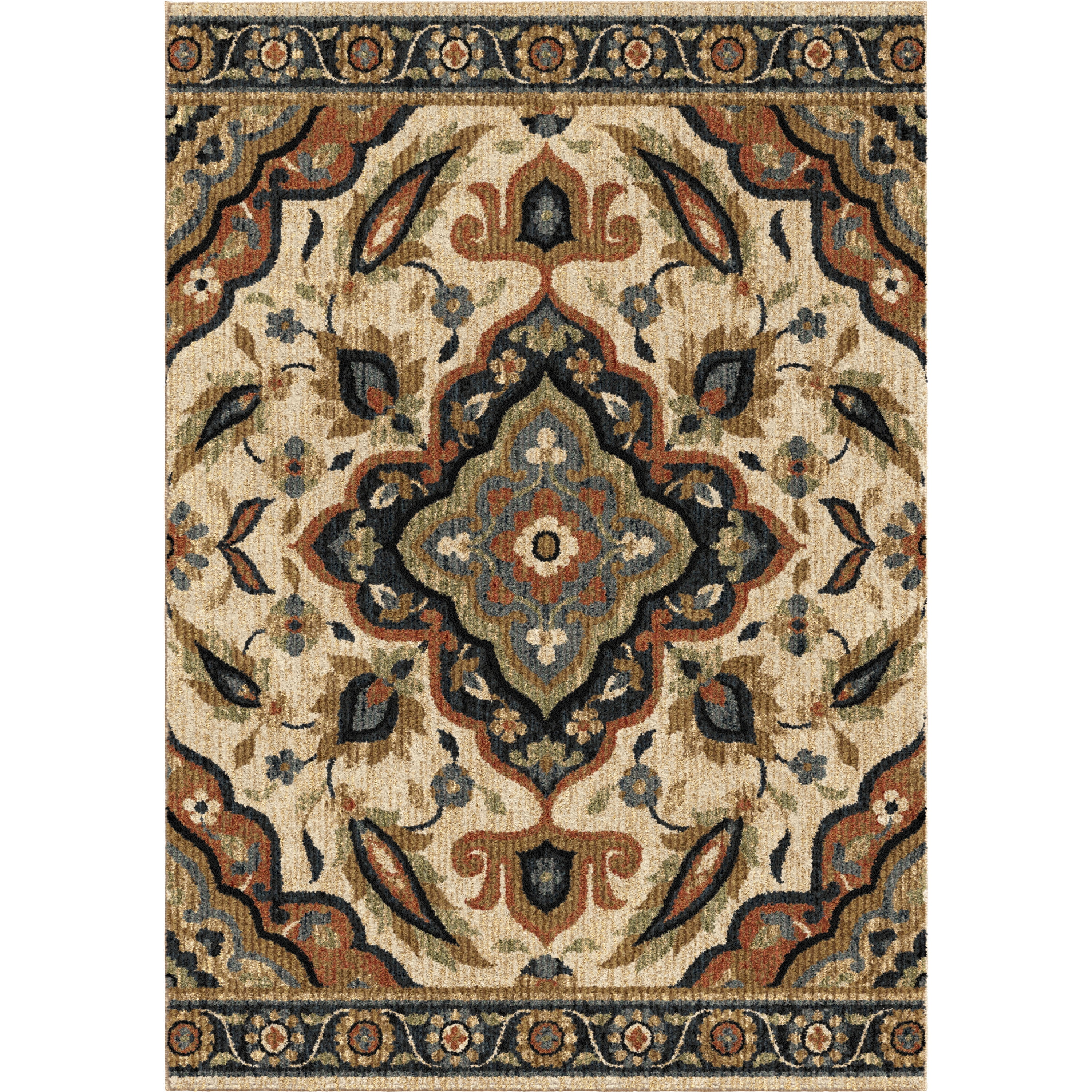Orian Eleanore 5'3" X 7'6" Beige Floral Area Rug - Walmart.com