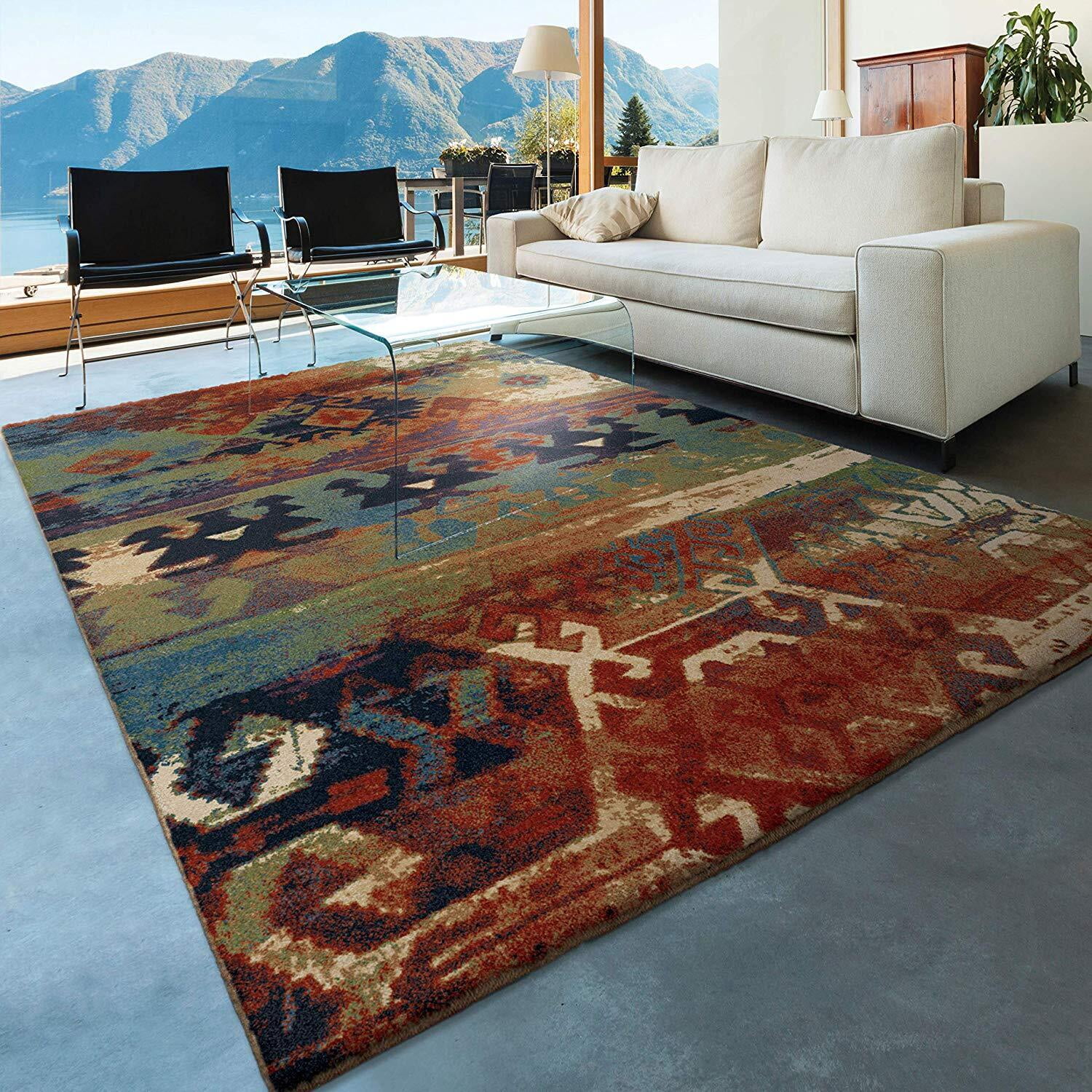 Orian Mardi Gras Area Rugs - 3801 Southwestern Lodge Multi Angled Curls ...