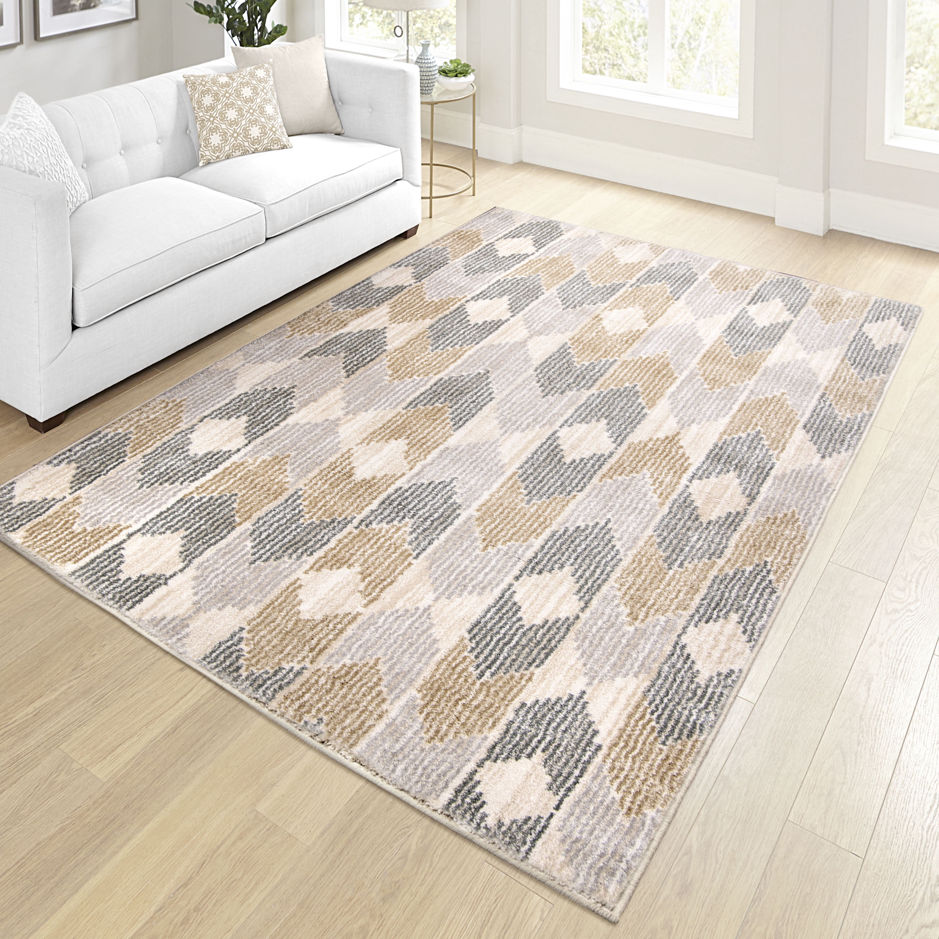 Orian Ladera 5'3" X 7'6" Tan Geometric Contemporary Area Rug - Walmart.com