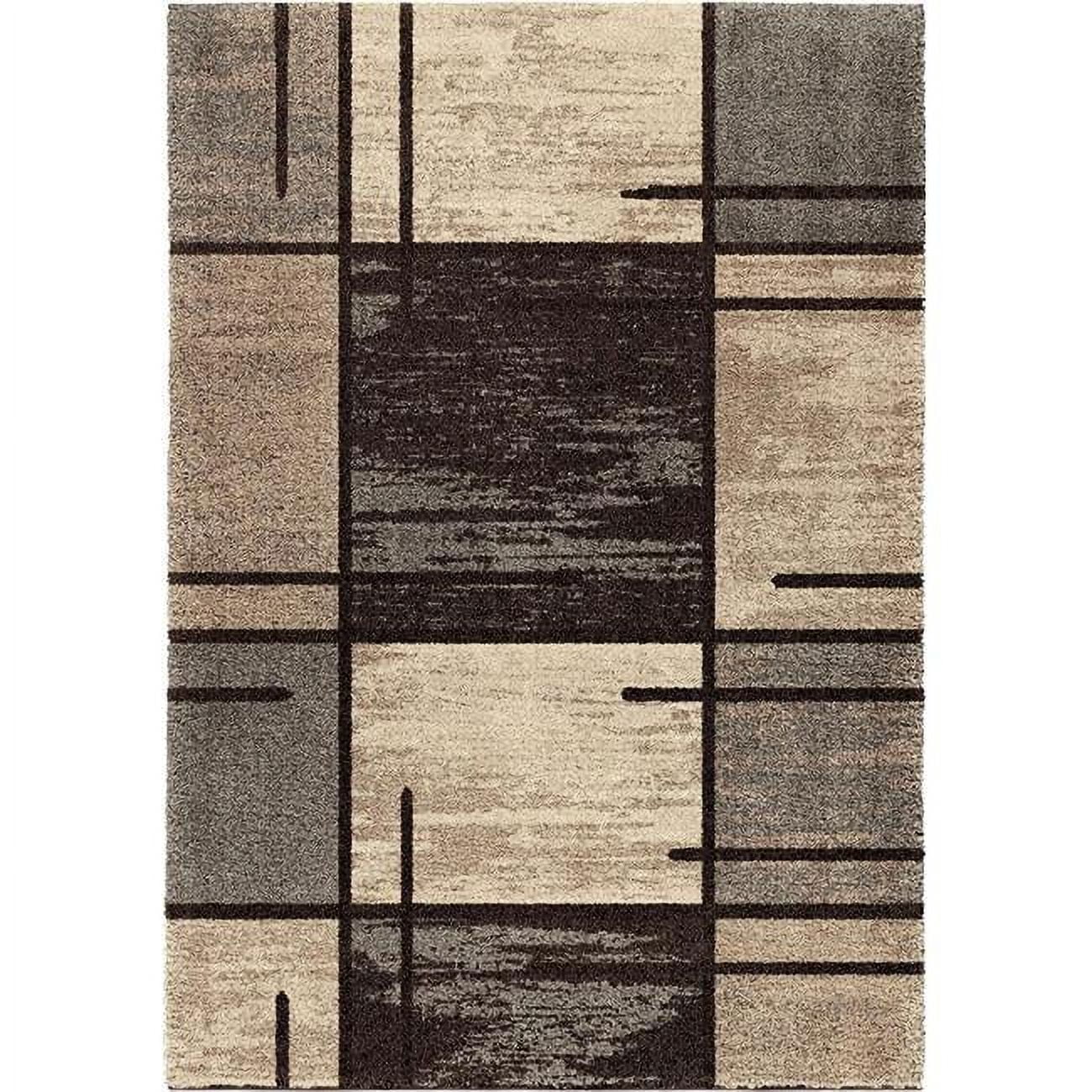 Orian Rugs 4301 Plush Pile Blocks Armada Area Rug - Gray 5x8 - Walmart.com