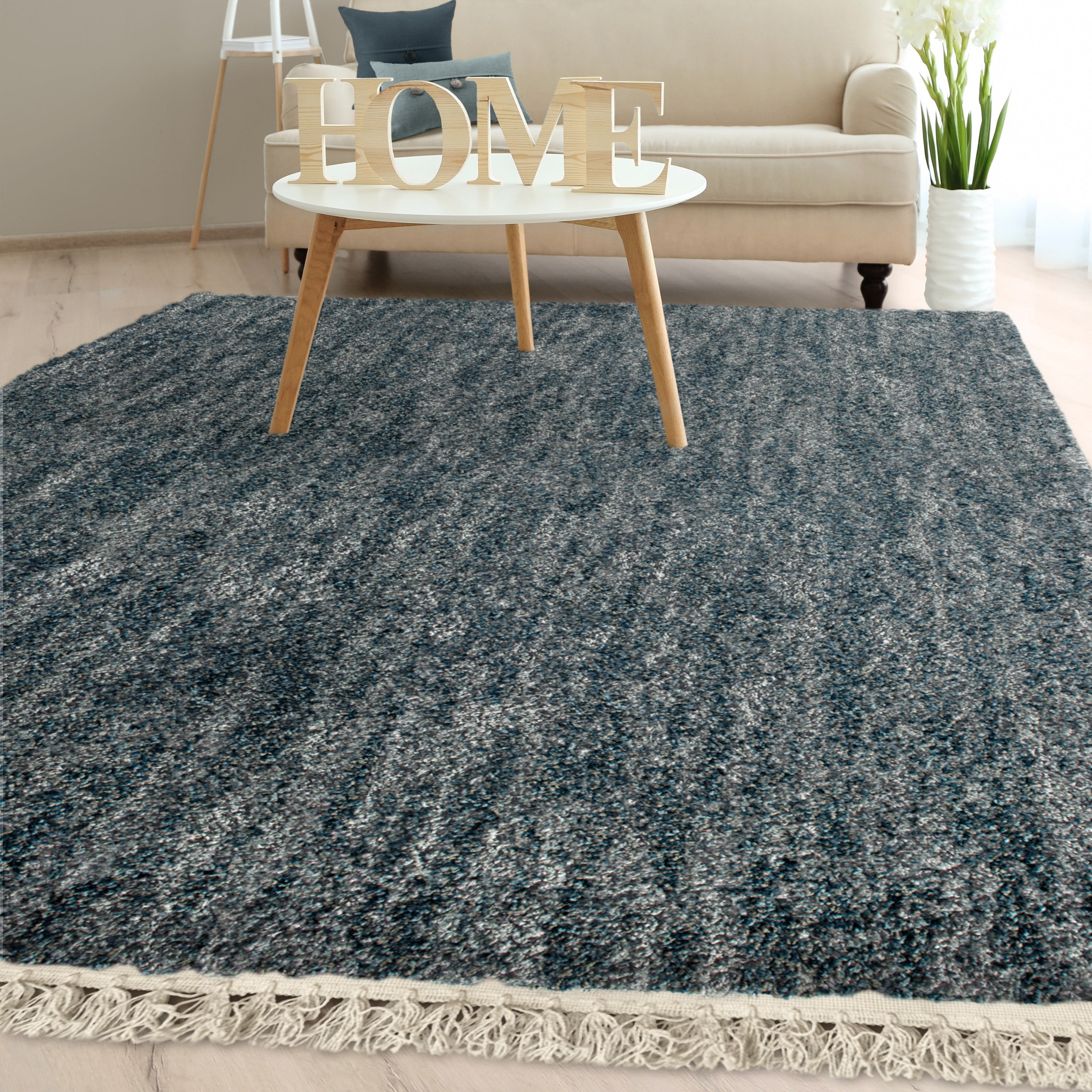 Orian Rugs Bedouin Solid Indigo Area Rug or Runner with Fringe ...