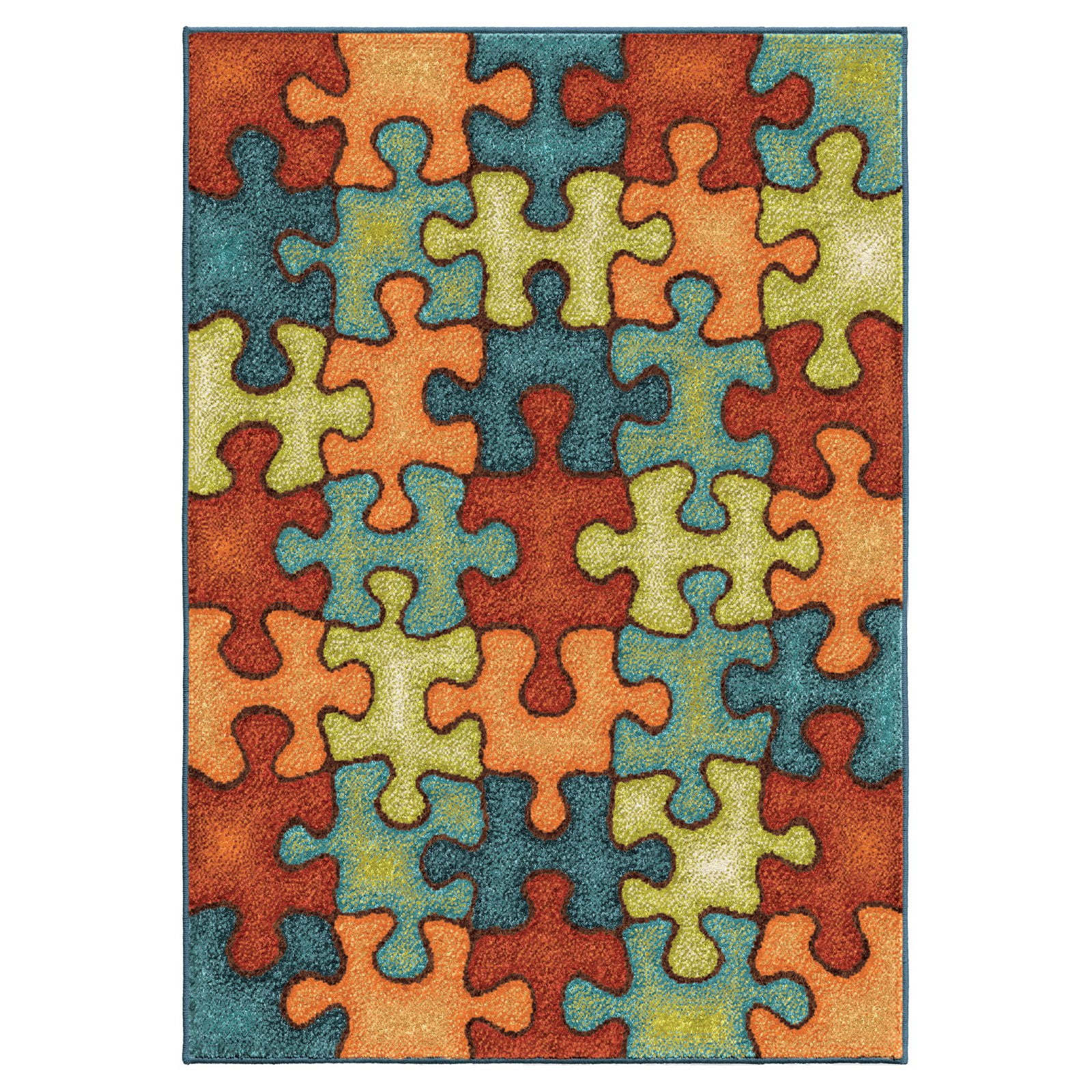 Orian Kids Court Area Rugs - 3101 Contemporary Patchwork Puzzle Linked ...