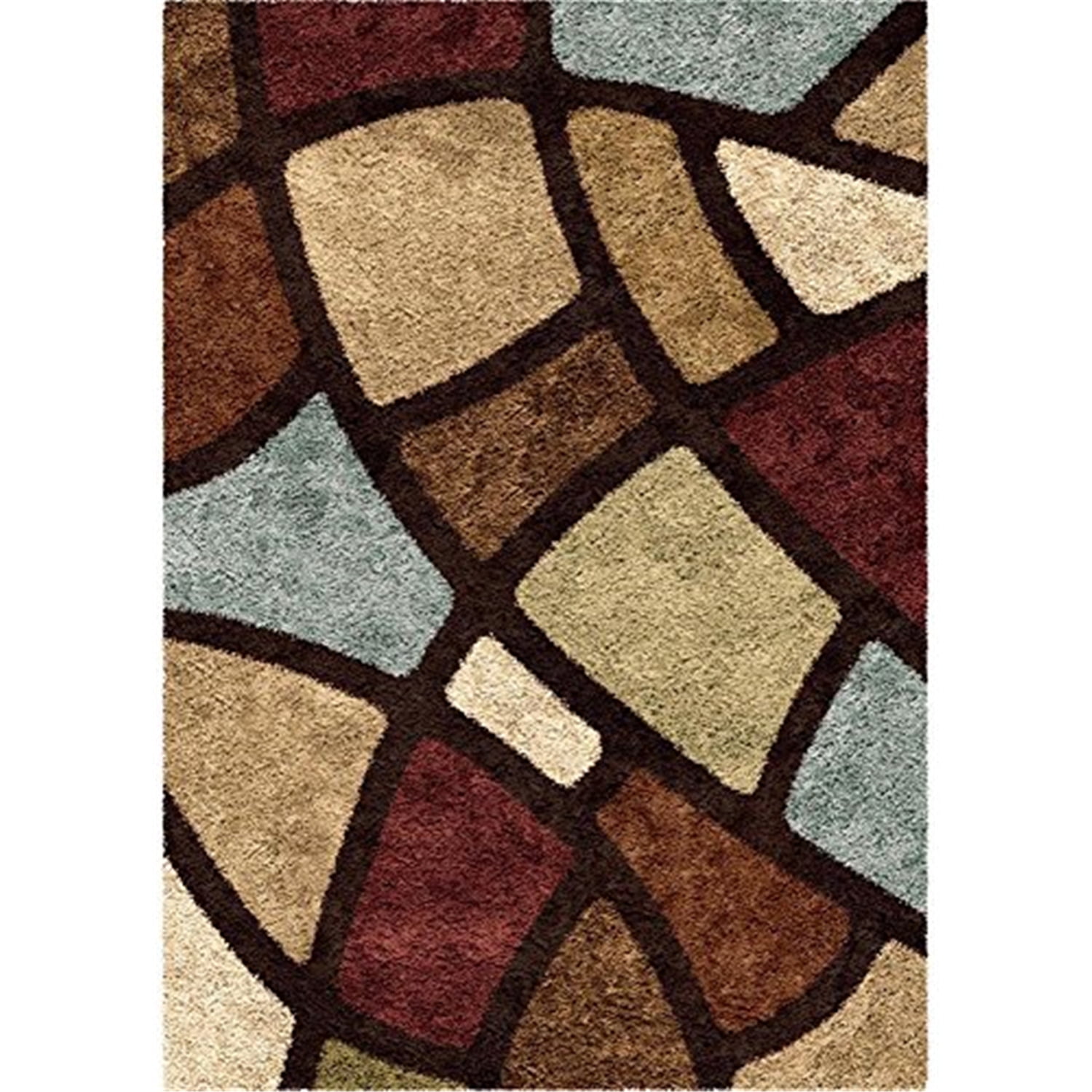 Orian Rugs Shag Geometric Circle Bloom Multi Area Rug (6'7" x 9'8 ...