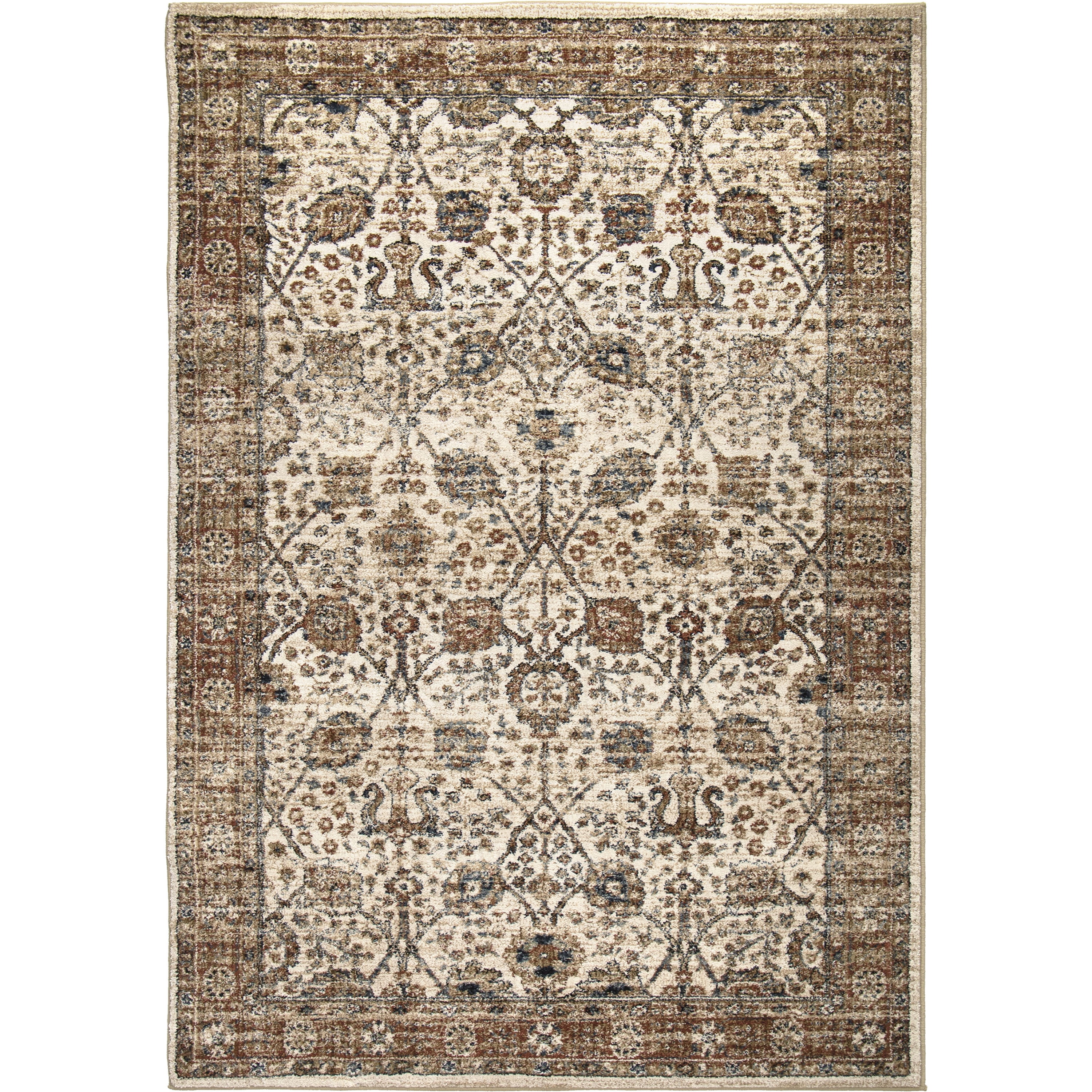 Orian Sanctioned 7'8" X 10'10" Off White Traditional Floral Area Rug ...