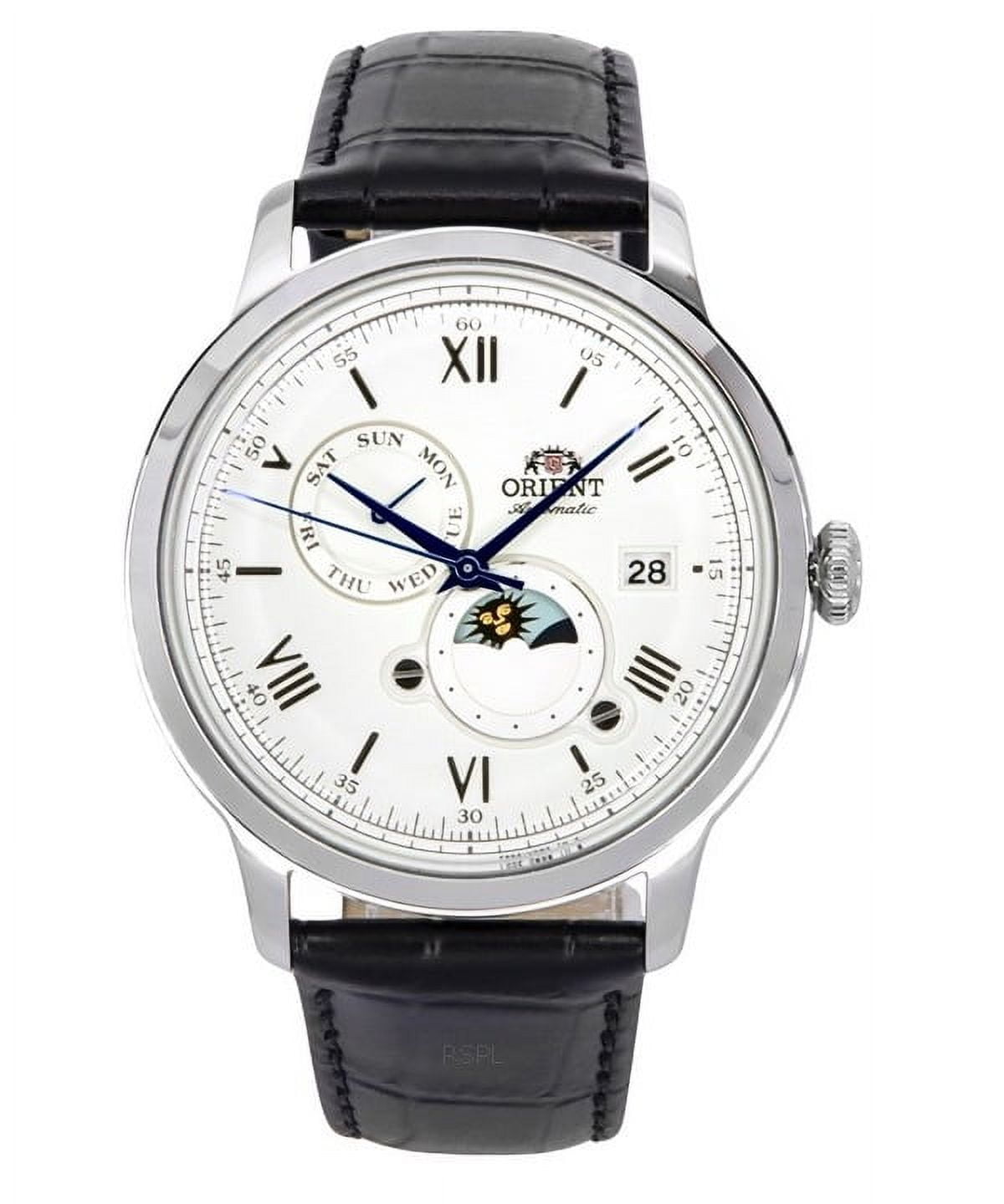 Orient Bambino Version 9 Sun And Moon Phase White Dial Automatic RA ...