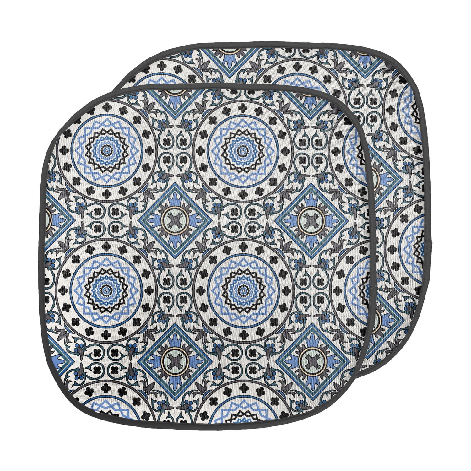 Orient Chair Seating Cushion Set of 2, Retro Style Motifs Mosaic ...