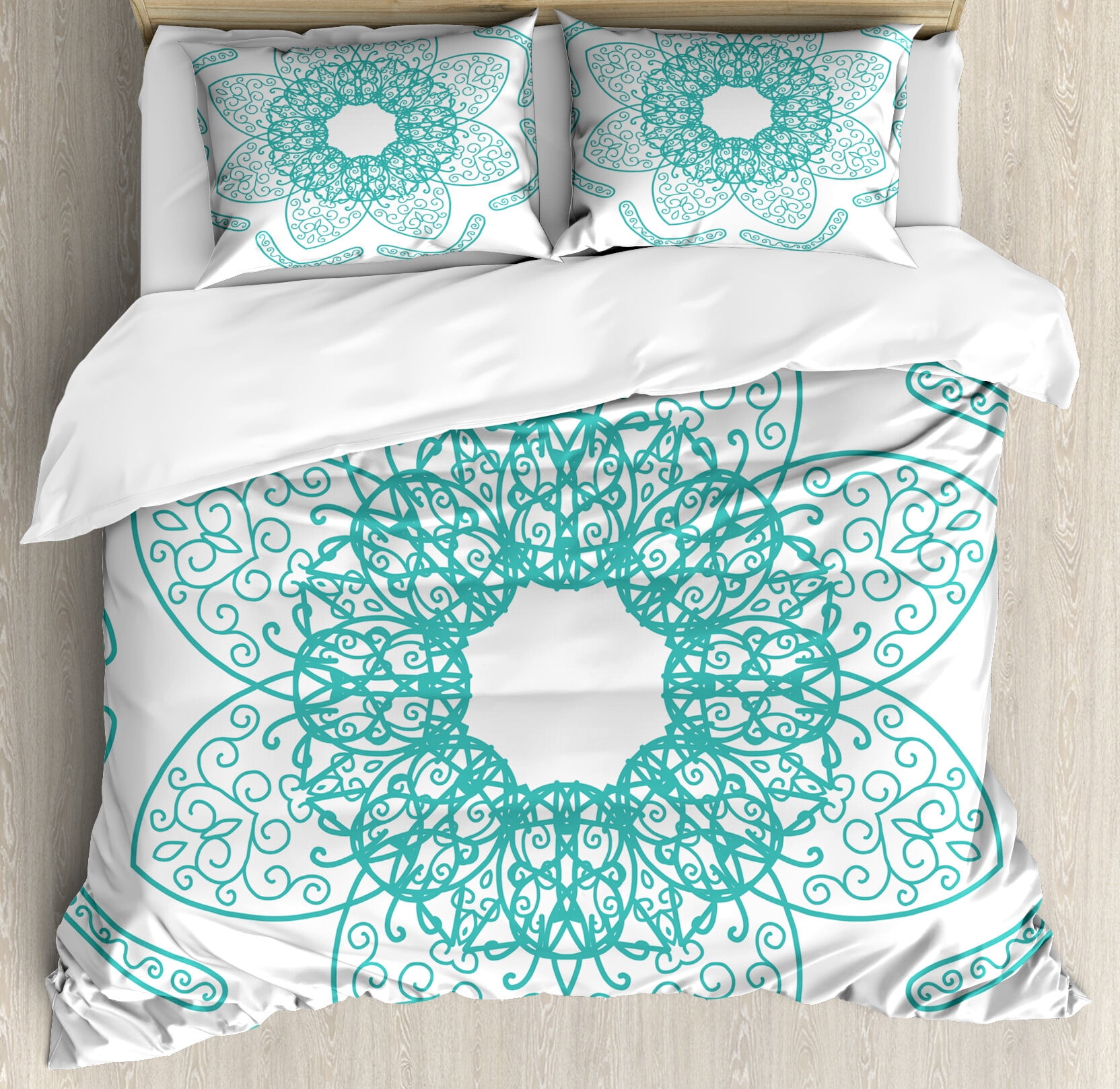 Orient Duvet Cover Set, Persian Style Oriental Floral Pattern with ...