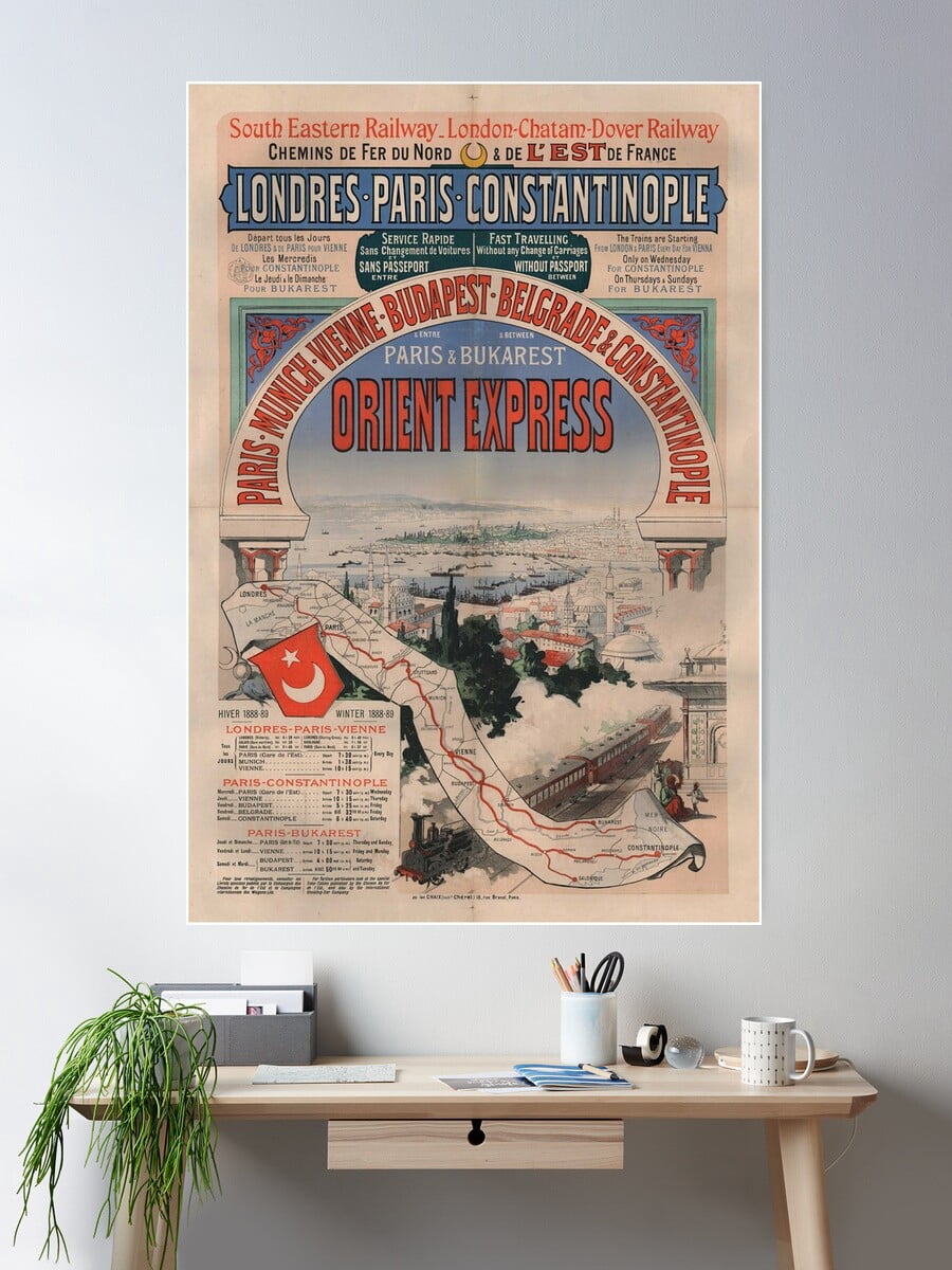 Orient Express Constantinople - Vintage Train Travel Poster - Vintage ...