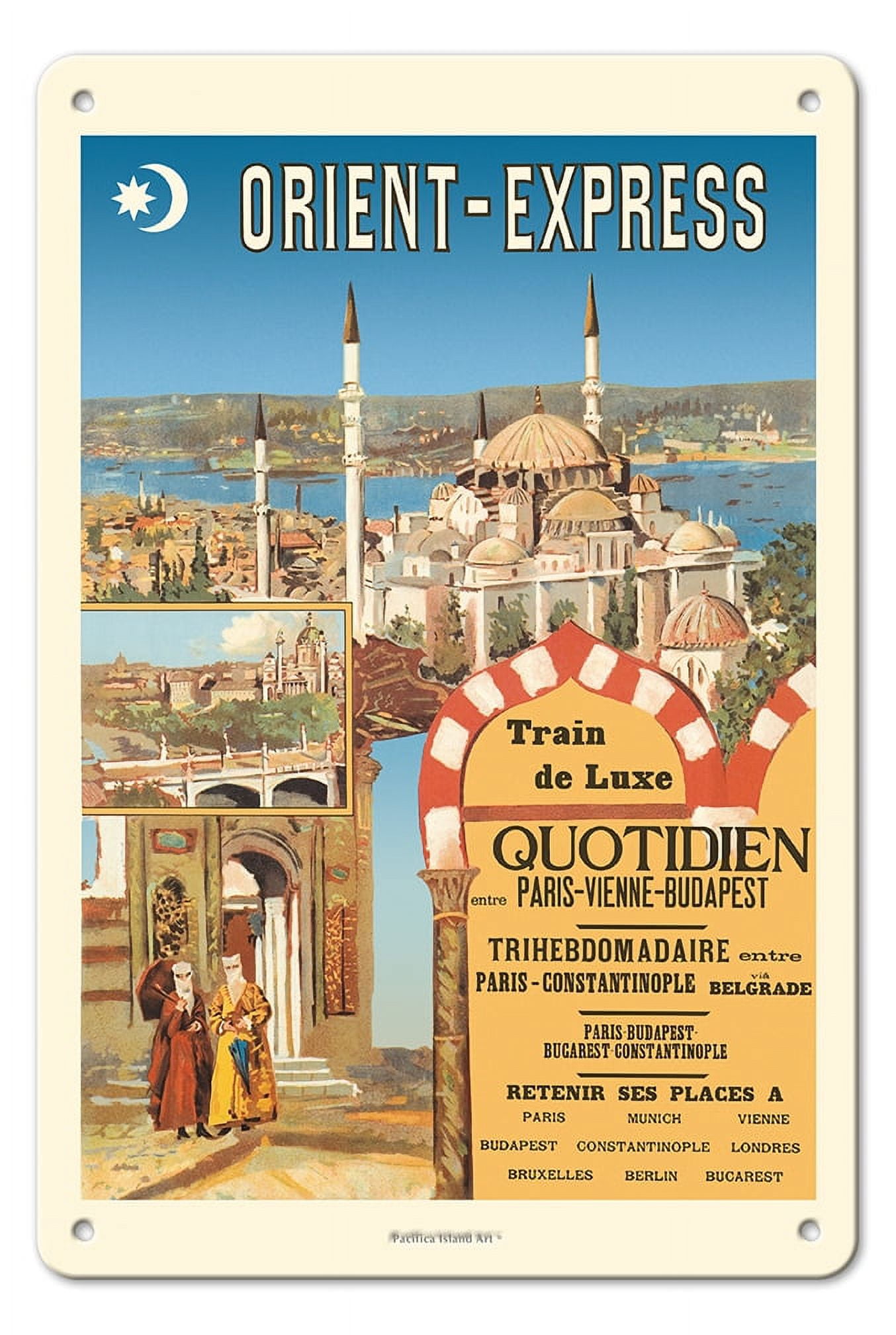 Orient Express - Paris Vienna Budapest - Vintage Railroad Travel Poster ...