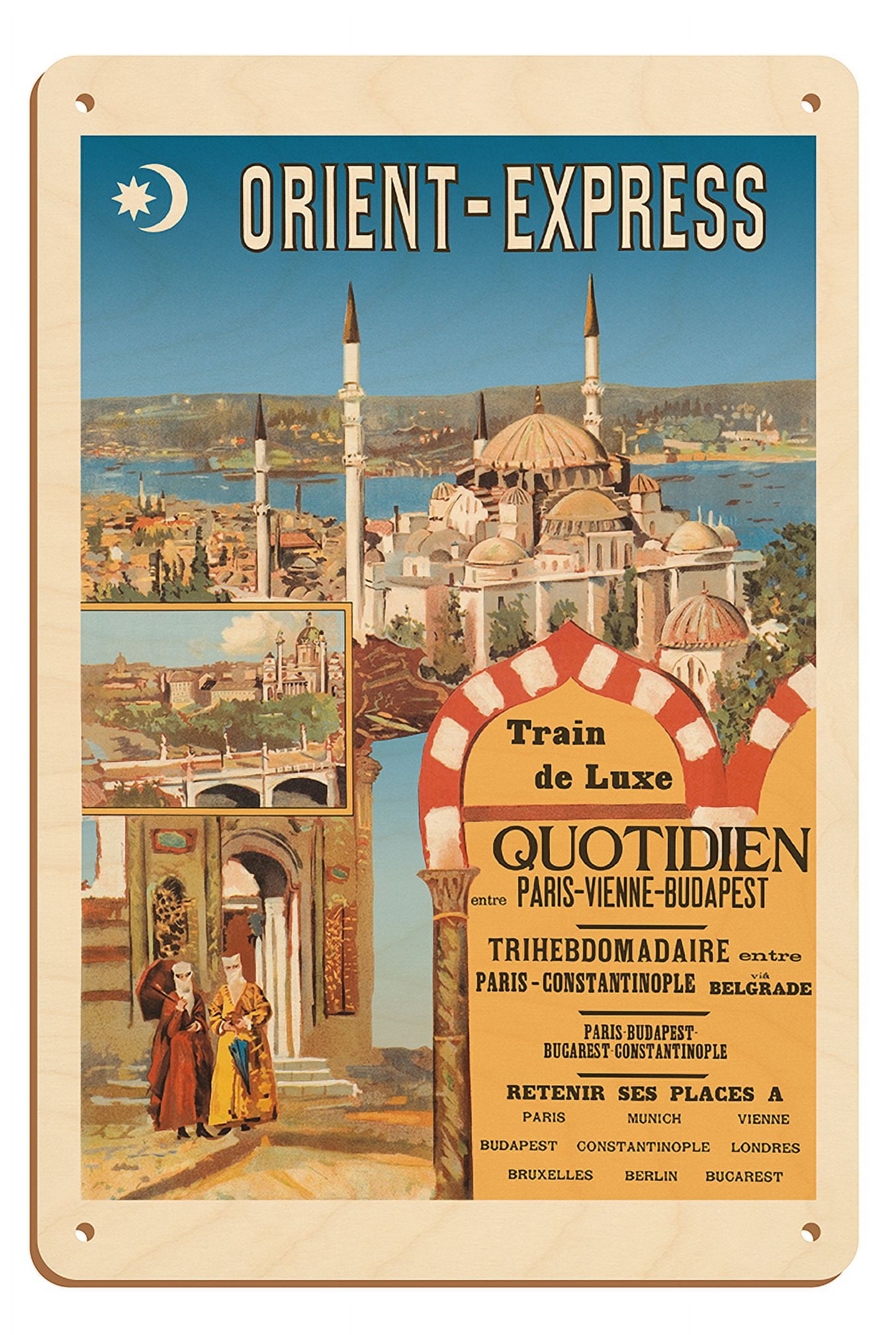 Orient Express - Paris Vienna Budapest - Vintage Railroad Travel Poster ...