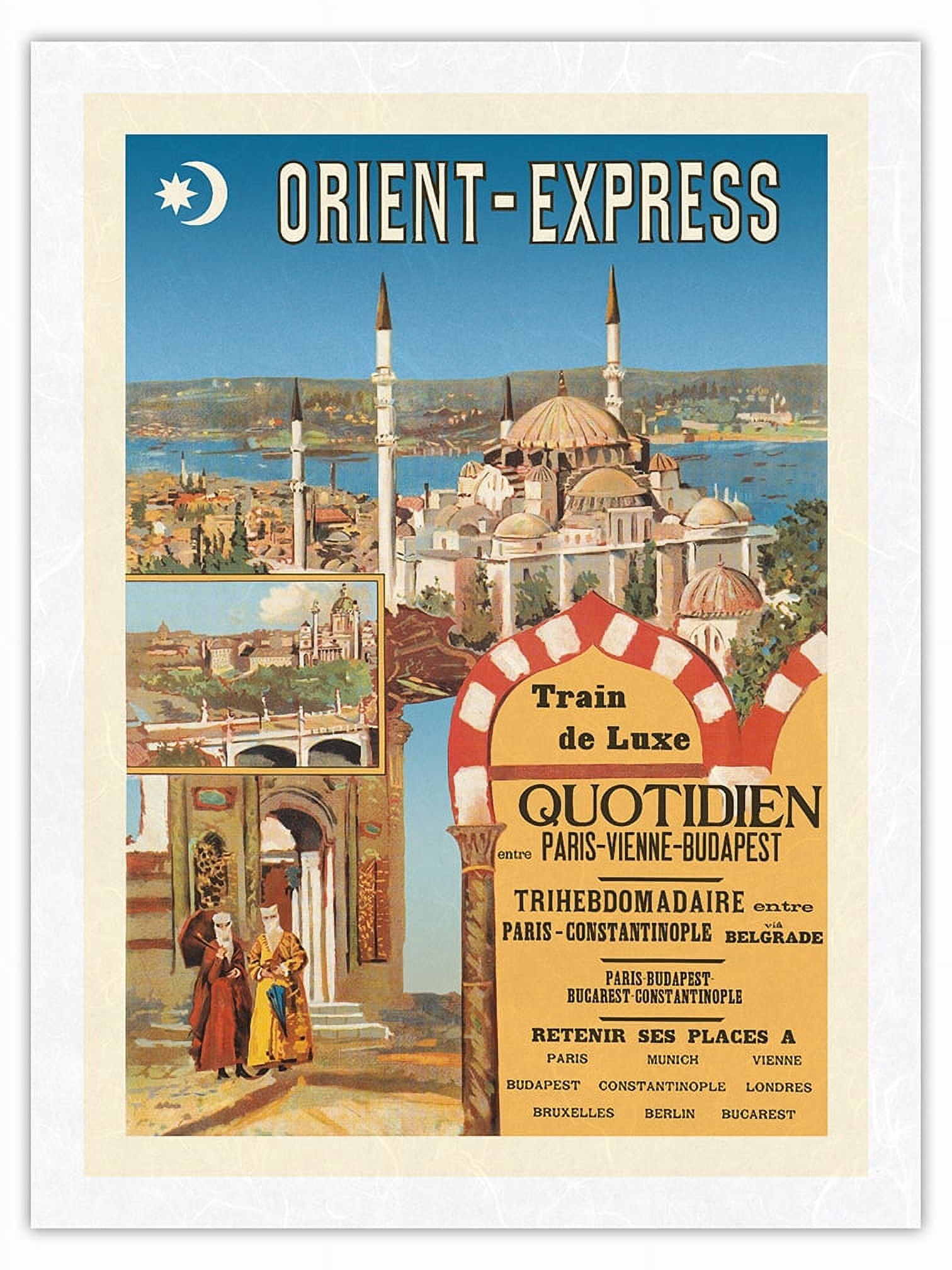 Orient Express - Paris Vienna Budapest - Vintage Railroad Travel Poster ...