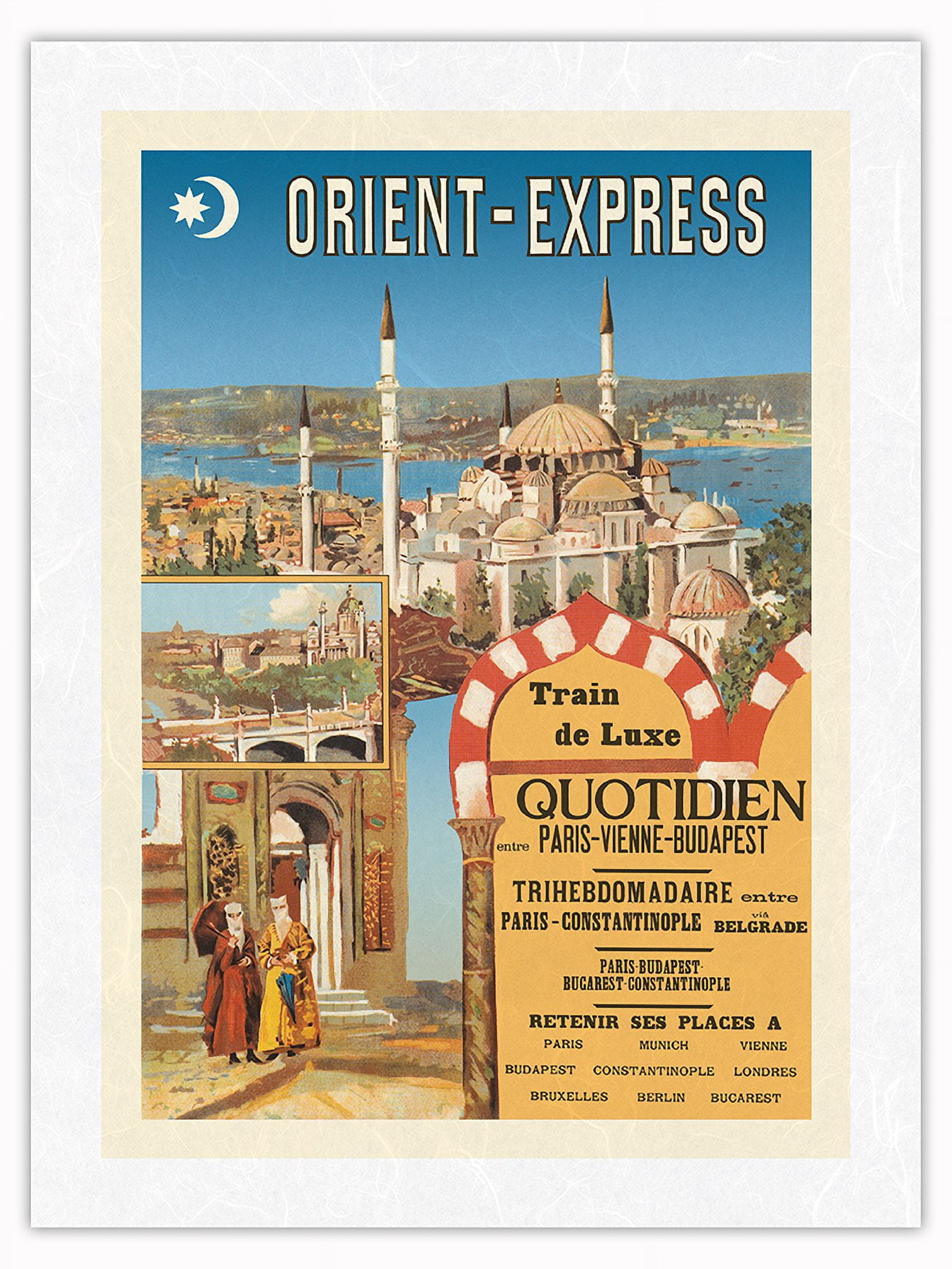 Orient Express - Paris Vienna Budapest - Vintage Railroad Travel Poster ...