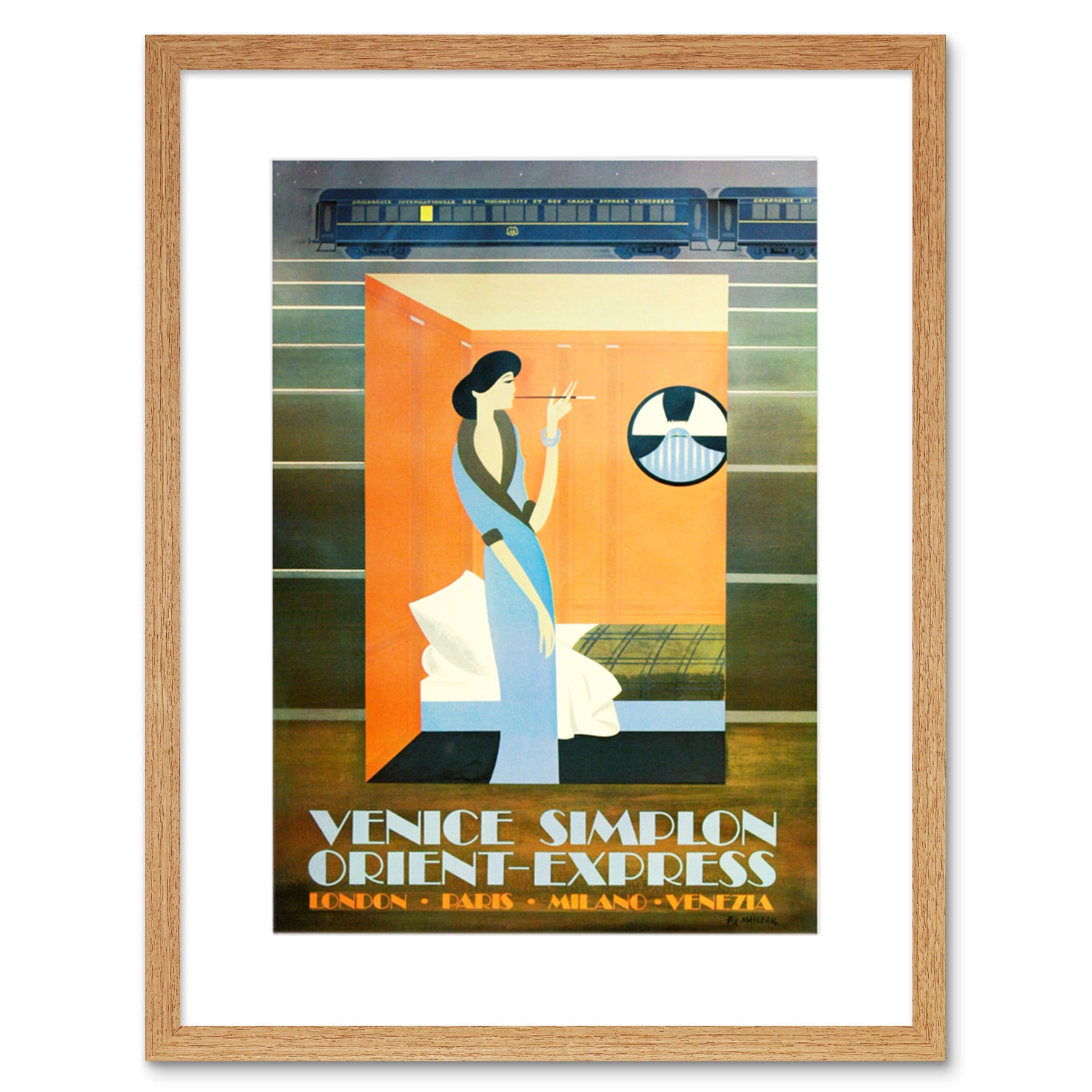 Orient Express Train London Paris Venice Artwork Framed Wall Art Print ...