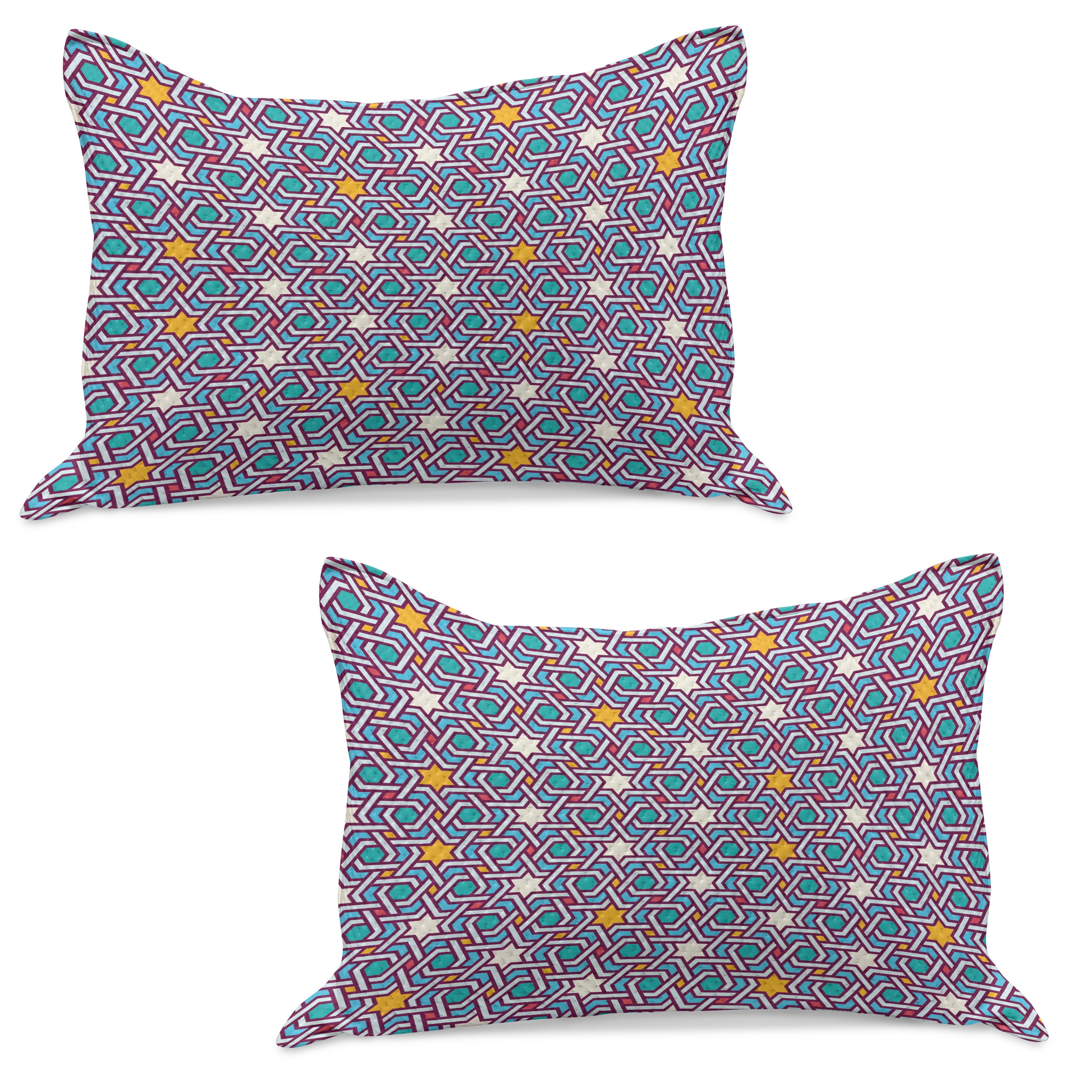 Orient Knitted Quilt Pillowcover Set of 2, Geometric Lines and Stars ...