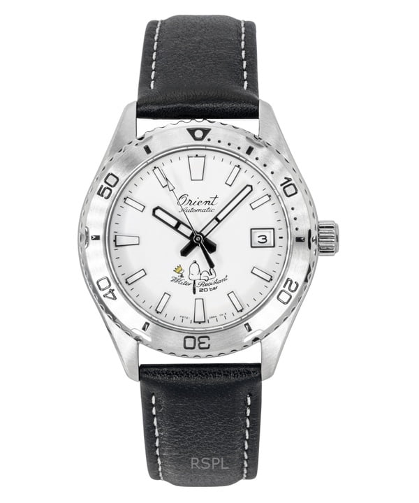 Orient Mako 40 Peanuts Limited Edition Leather Strap White Dial ...