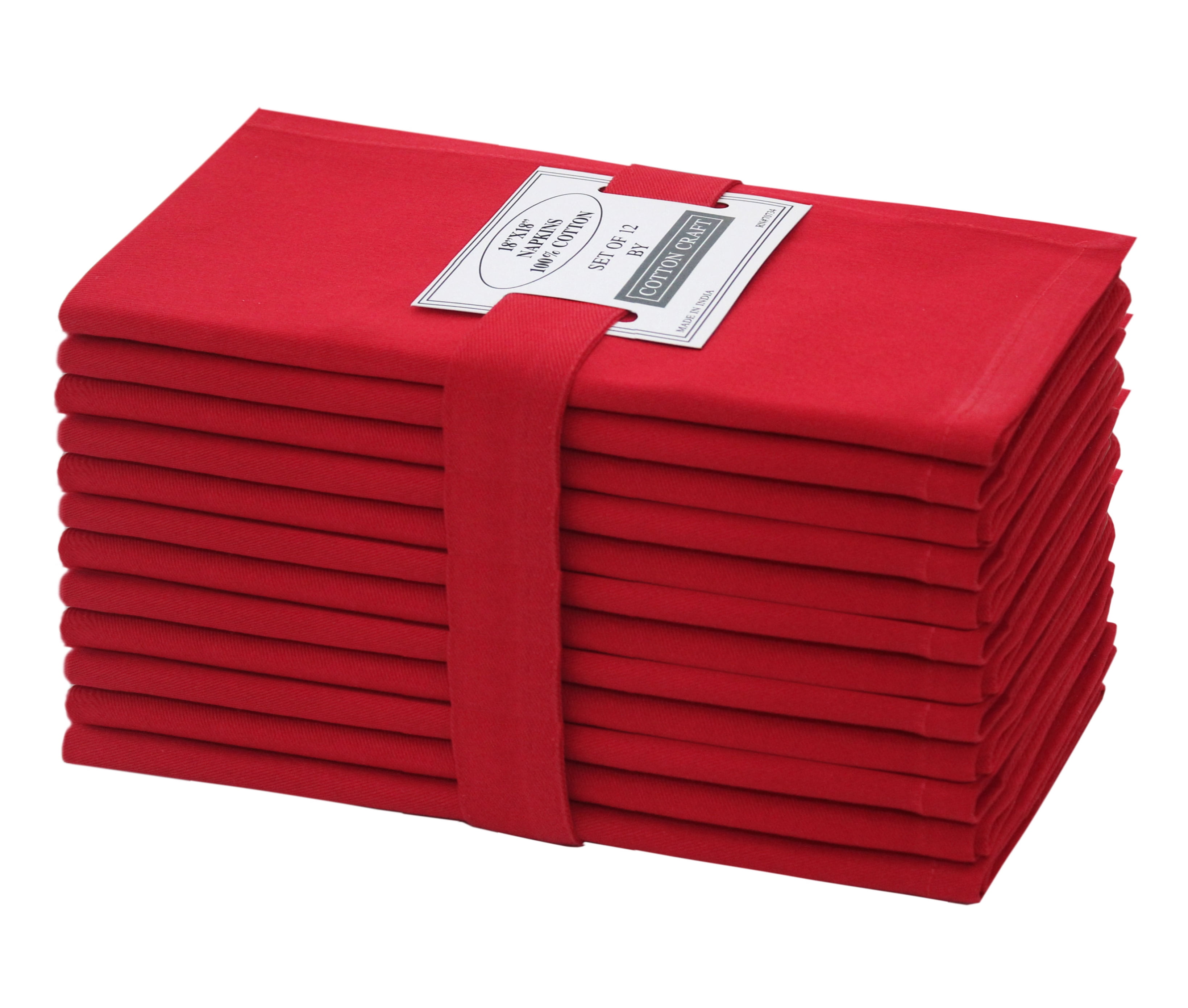 Orient Originals Cloth Napkin - Set of 12 - Pure Cotton Twill Table ...