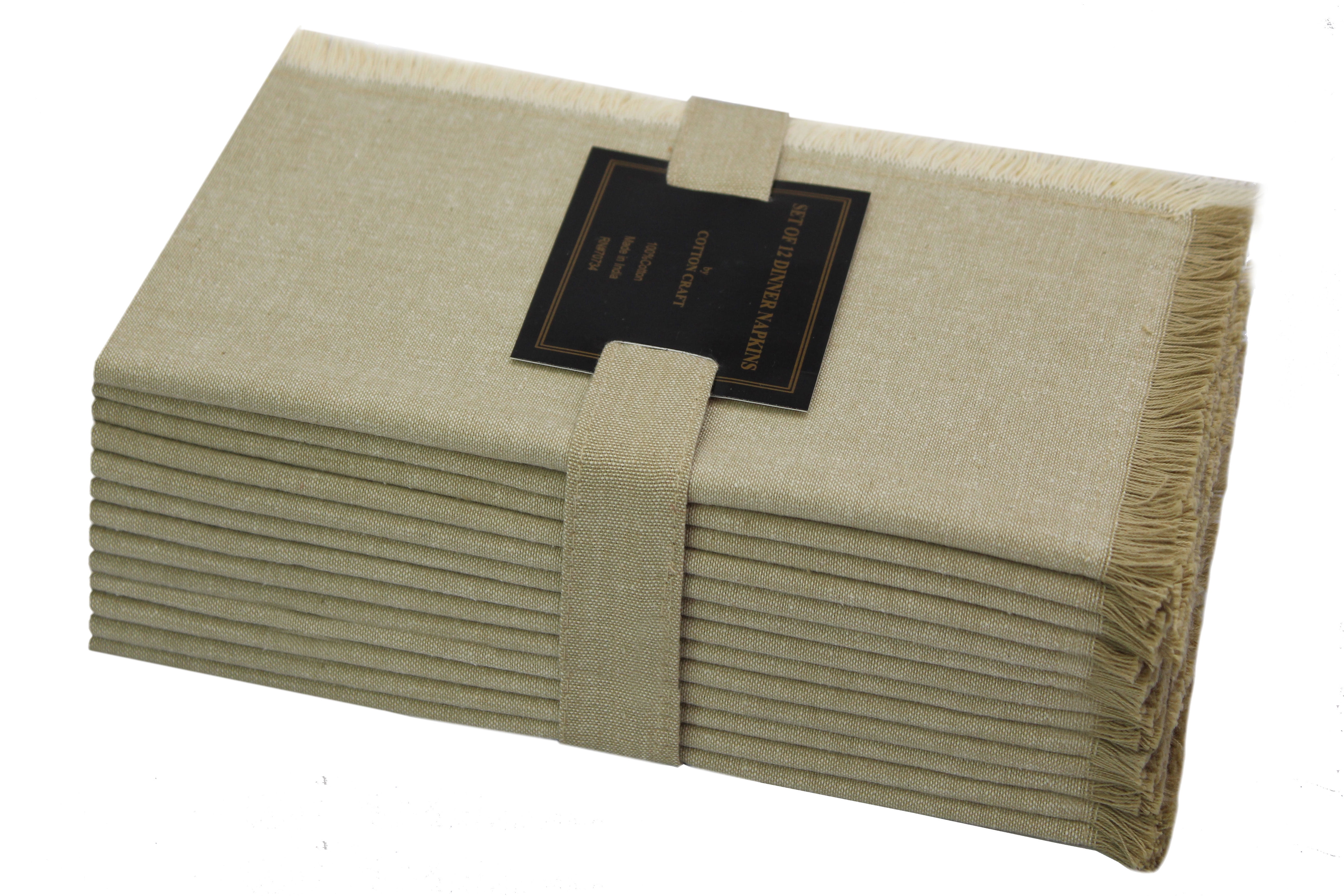 Orient Originals Cloth Napkins - Set of 12 Soft 100% Cotton Chambray ...