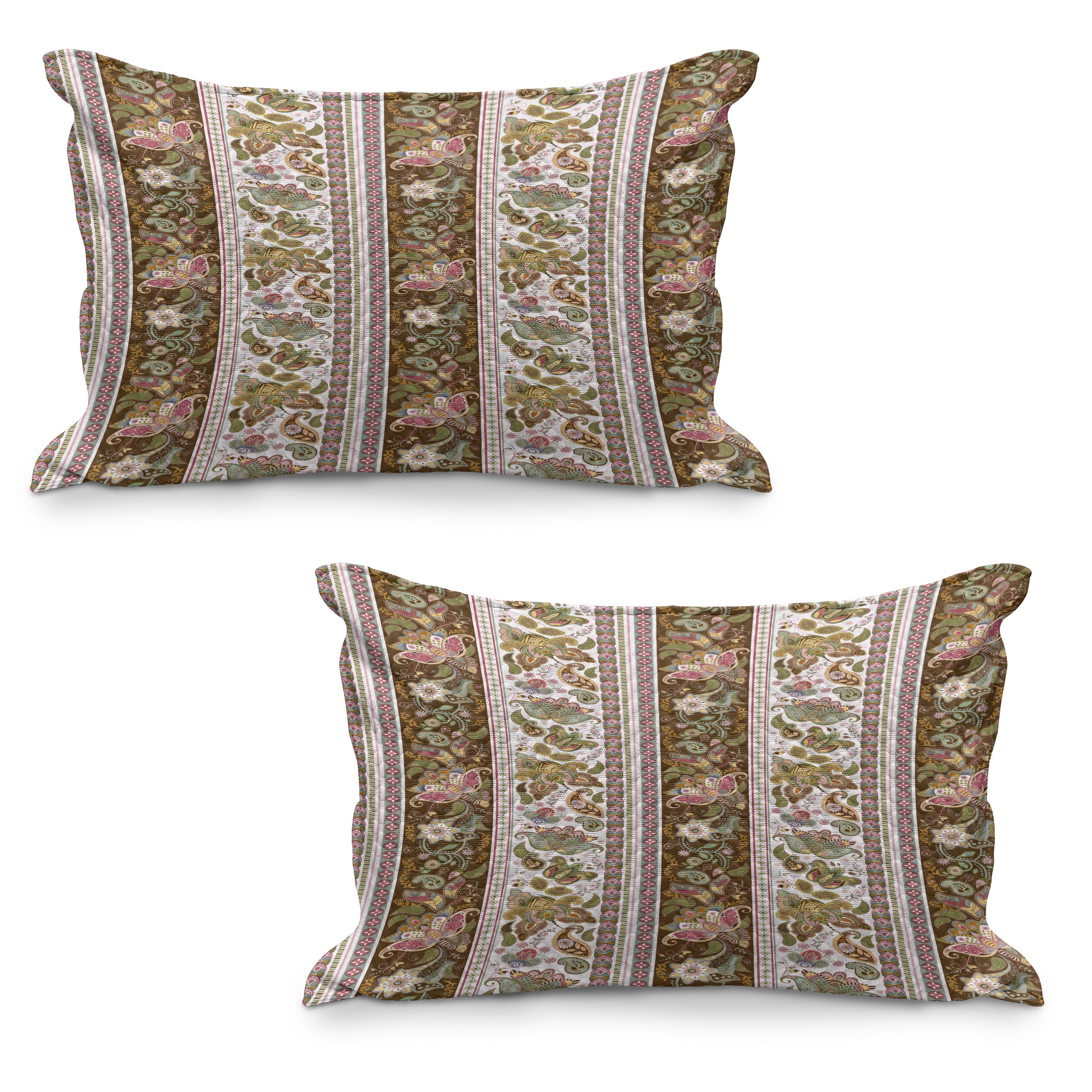 Orient Quilted Pillowcover Set of 2, Middle Eastern Persian Floral ...