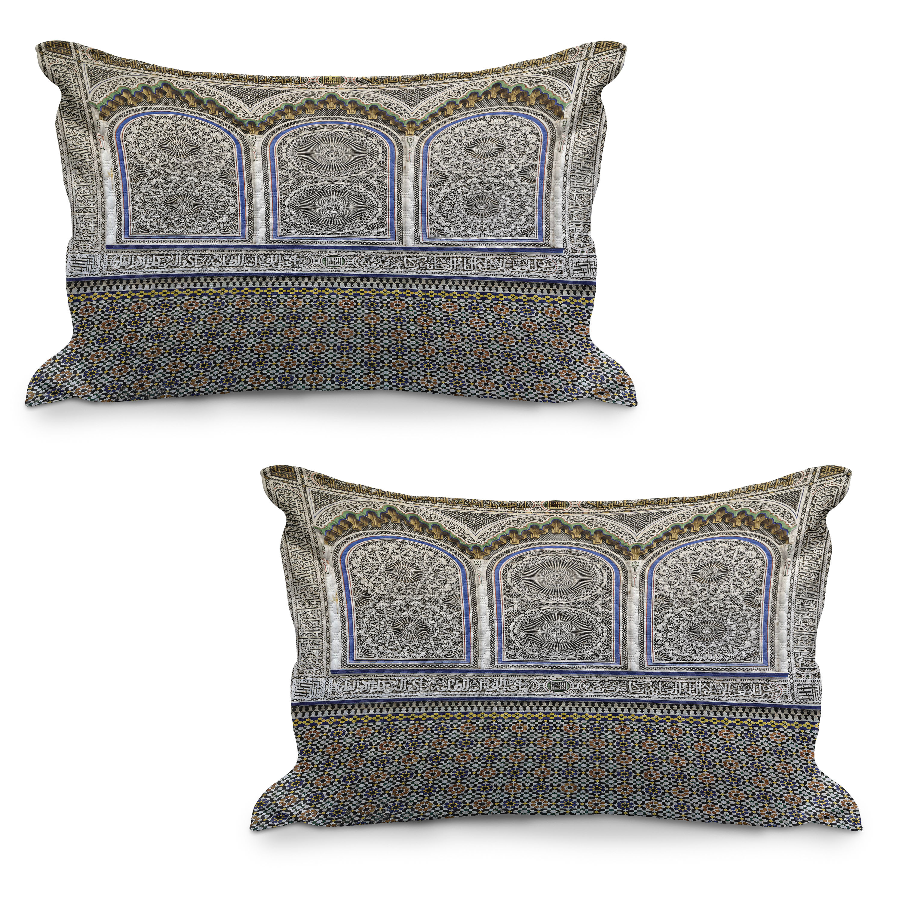 Orient Quilted Pillowcover Set of 2, Nostalgic Moroccan Architecture ...