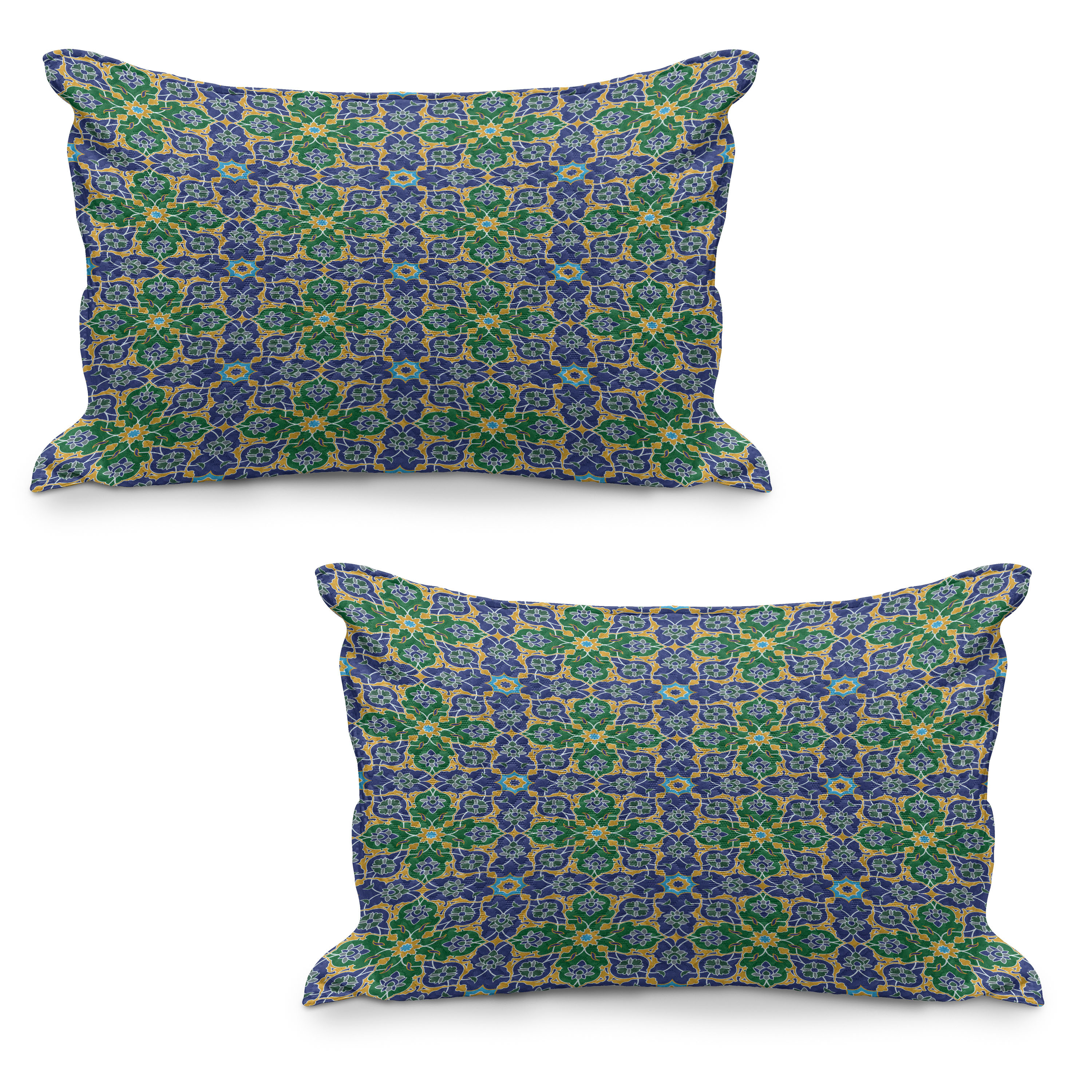 Orient Quilted Pillowcover Set of 2, Ornate Mosaic Oriental Eastern ...