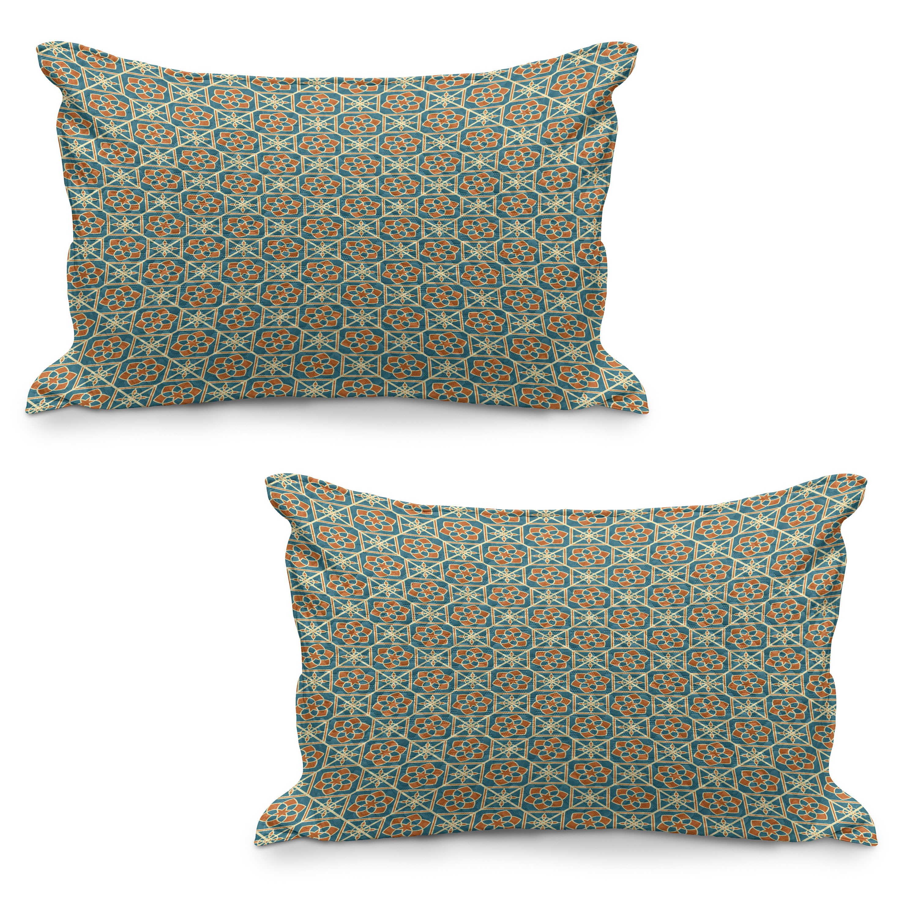 Orient Quilted Pillowcover Set of 2, Style Flower Arrangement Daffodils ...