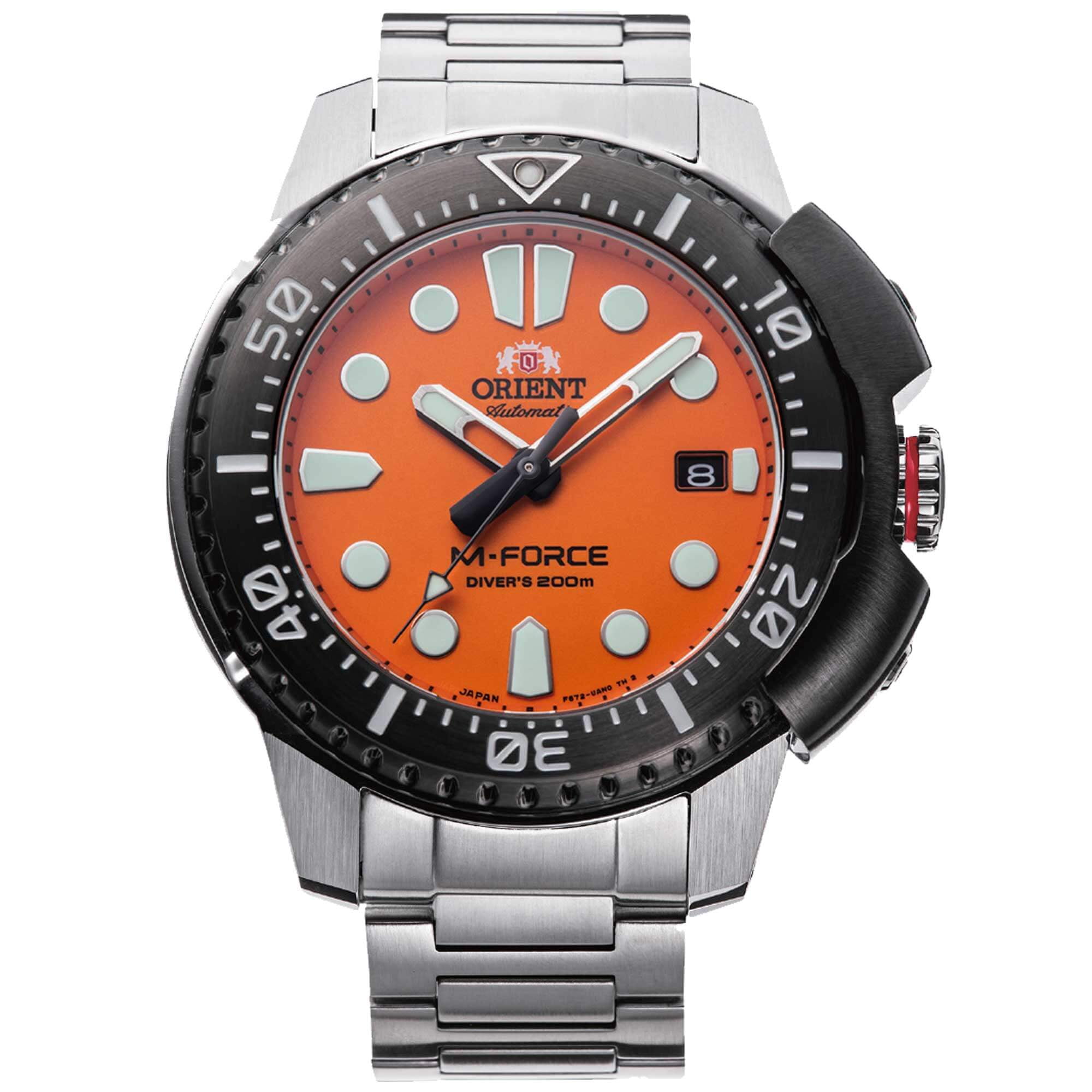 Orient RA-AC0L08Y00B Men's M-Force Orange Dial Automatic Watch ...