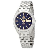 Orient Tri Star Wrist Watch, Automatic, Blue Dial, Unisex, Silver-Tone ...