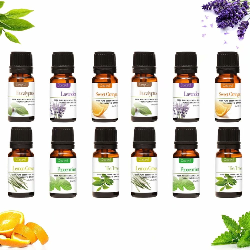 OrientLeaf 12 Pcs Essential Oils Set - 100% Pure Natural Peppermint ...