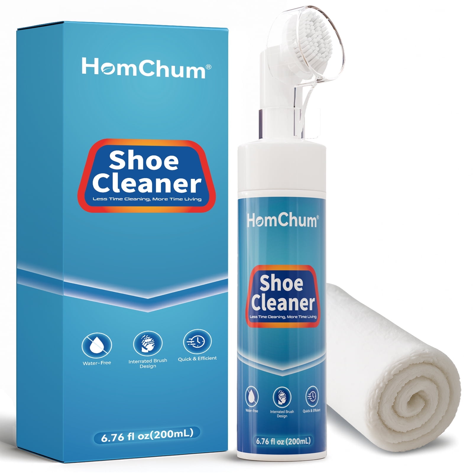 HomChum Shoe Cleaner Kit, 200ml Cleaner and Cleaning Towl For Fabric and Leather Cleaning ...