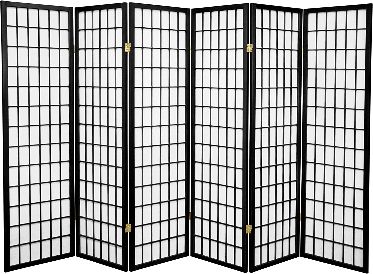 Oriental 5 ft. Tall Window Pane Shoji Screen - White - 3 Panels ...