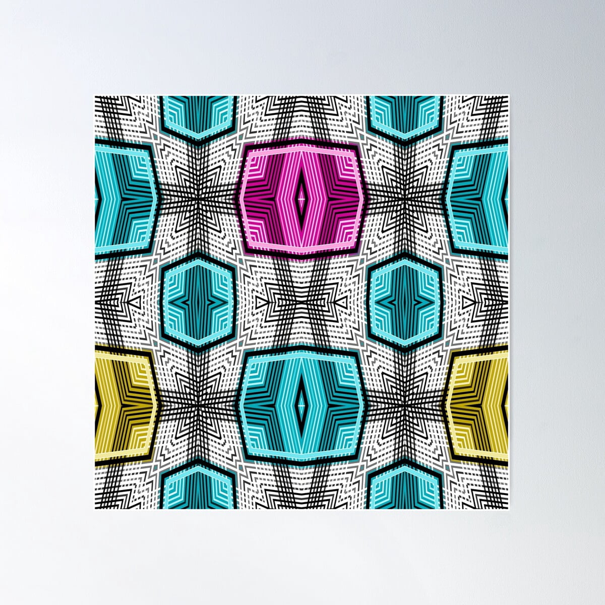 Oriental Arabian Geometric Ornament In Different Colors Poster Wall Art ...