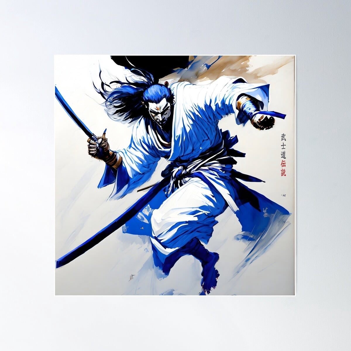 Oriental Art, Samurai Painting With Legend Bushido Legends. Poster Wall ...