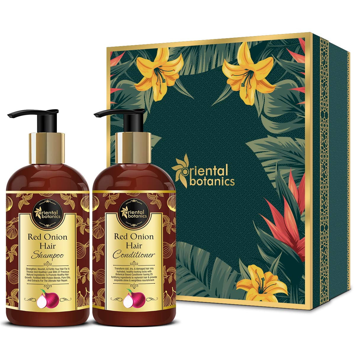 Oriental Botanics Red Onion Hair Shampoo + Conditioner Kit with Red ...