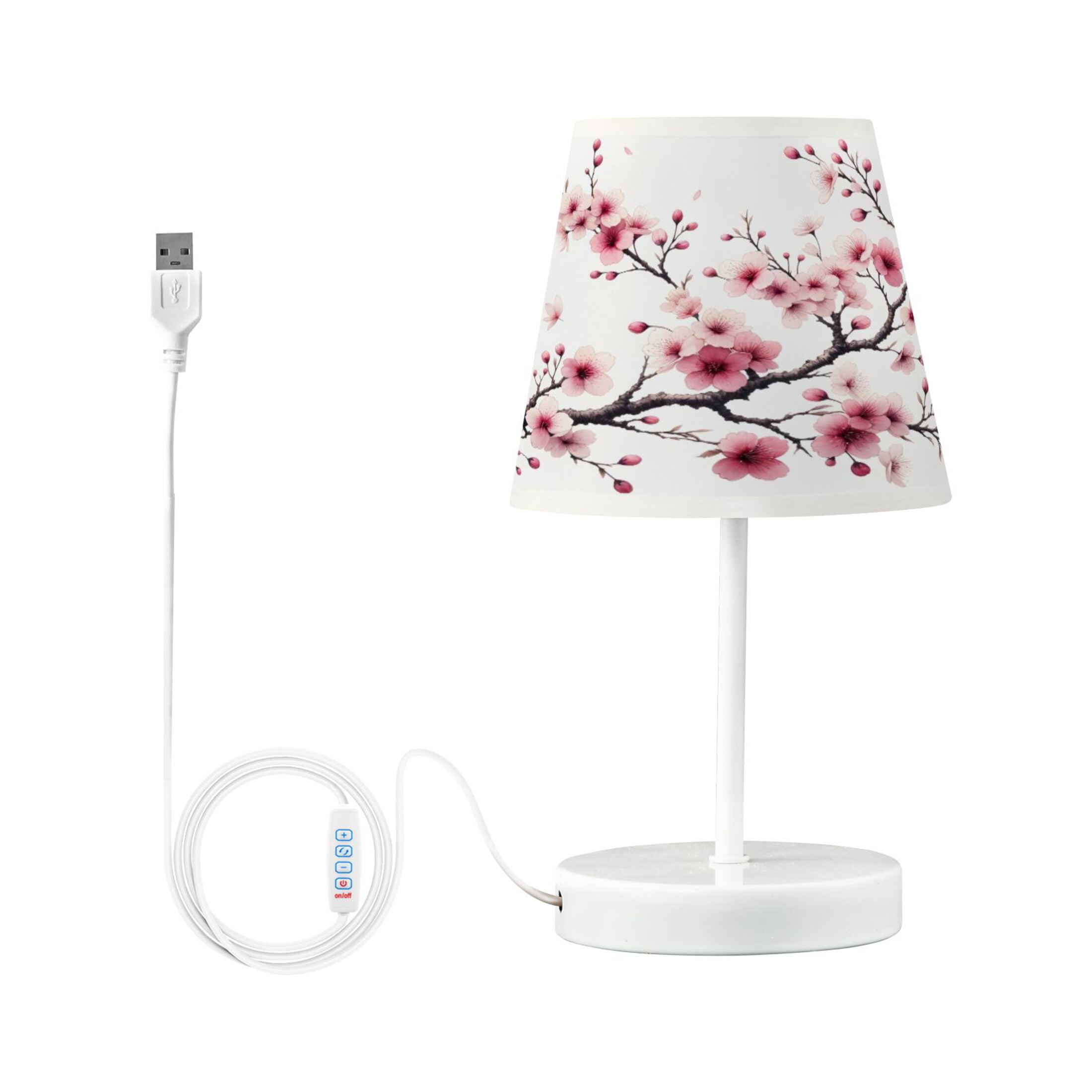 Oriental Cherry Flowers Desk Lamp LED Table Nightstand Lamps with 3 ...