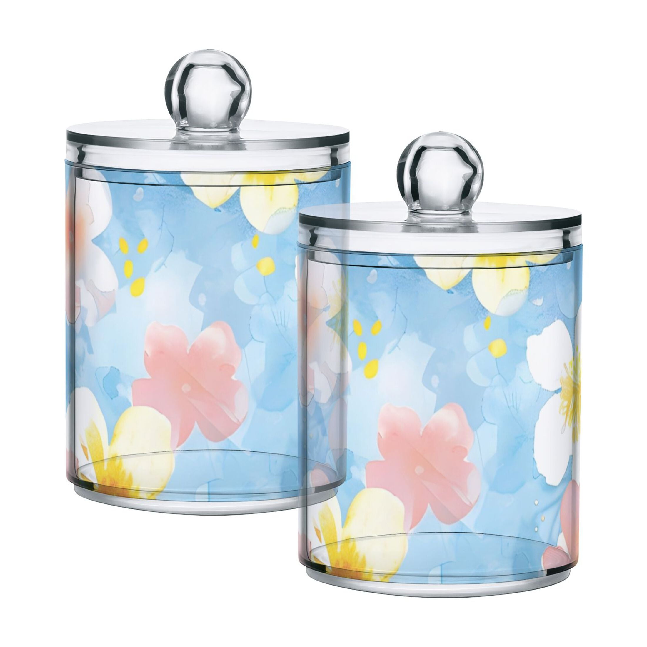 Oriental Cherry Translucent Plastic Cans Storage Canisters with Lid Set ...