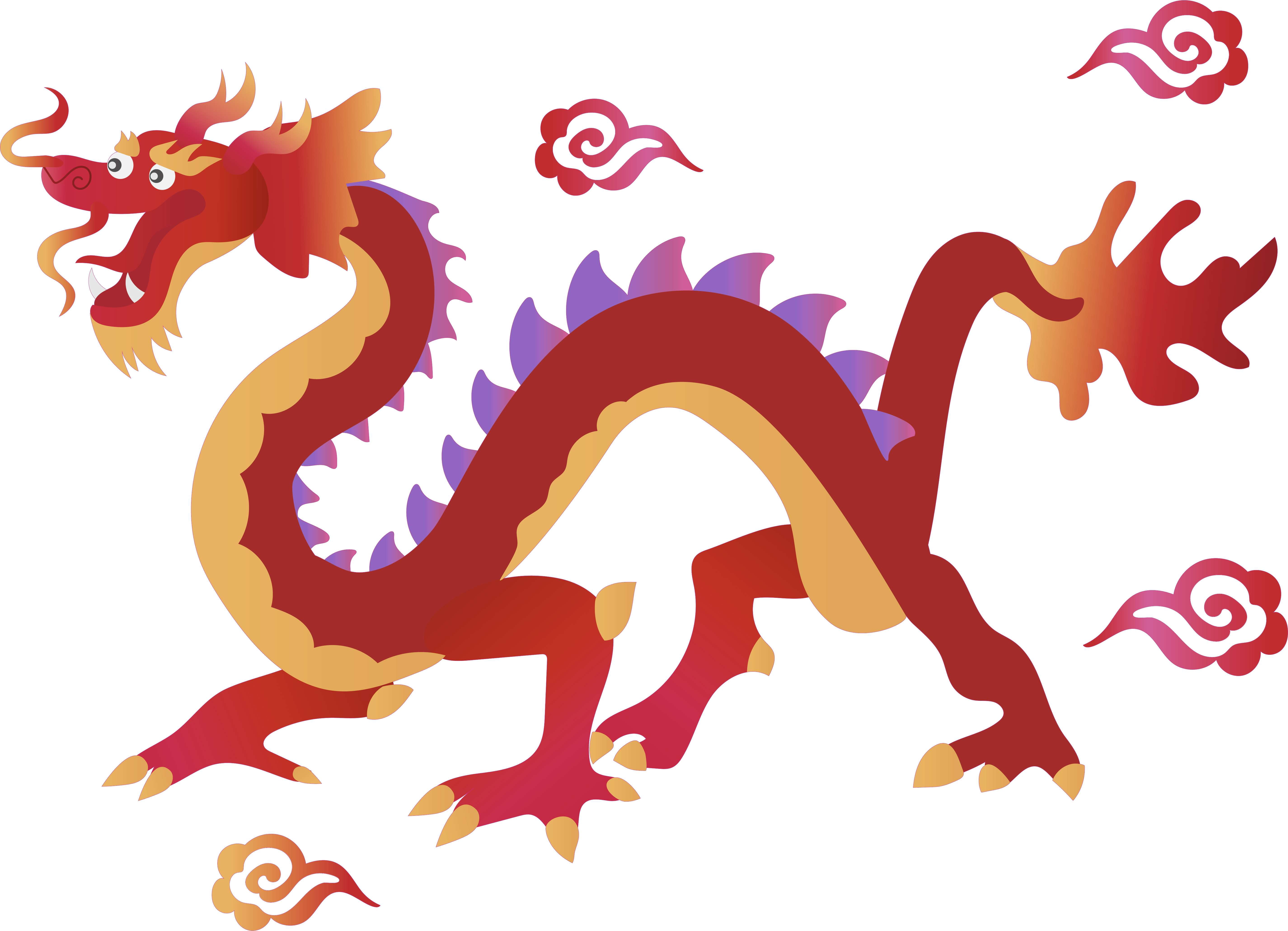 Oriental Chinese Red Dragon Roaring Vinyl Wall Decal - Mythical Beast ...