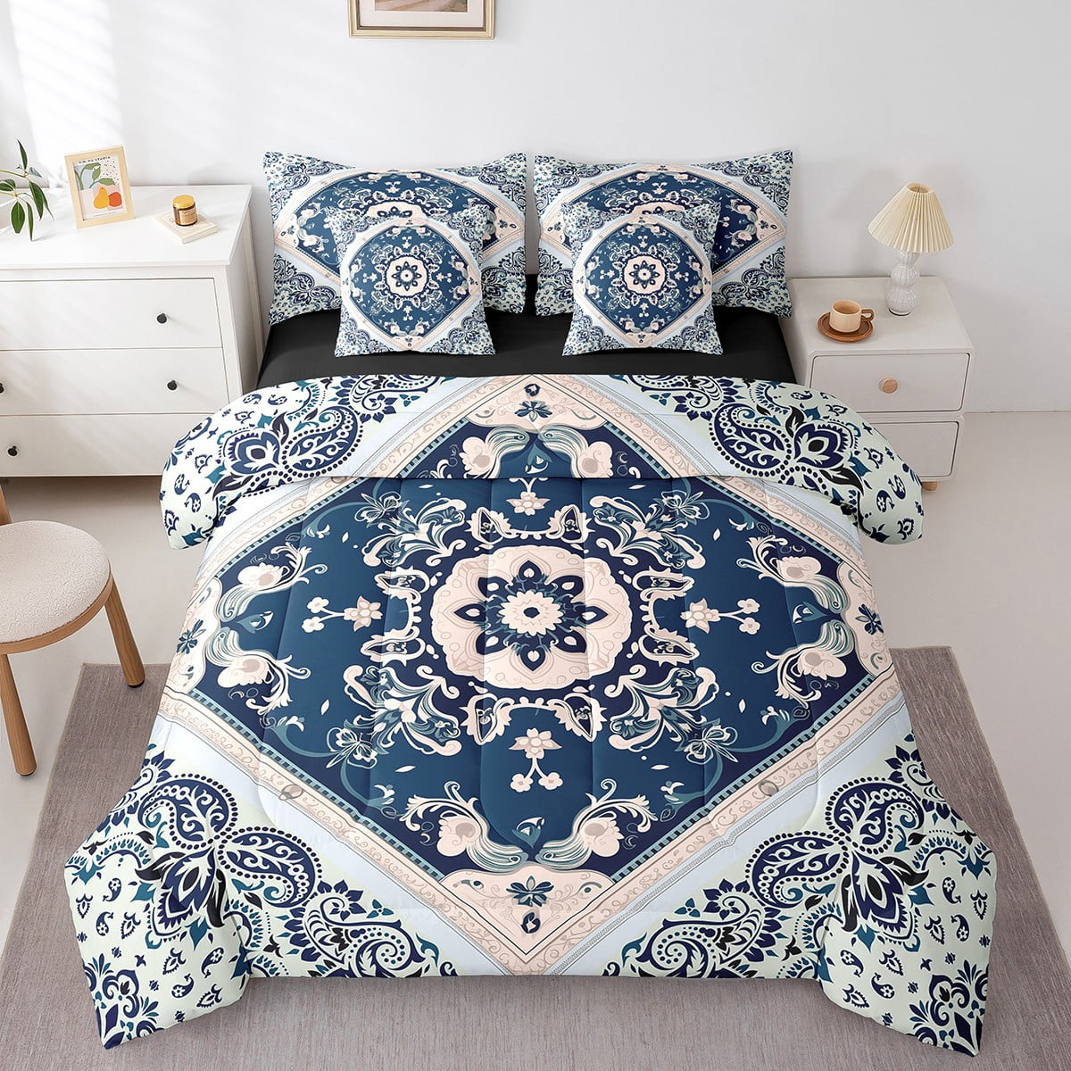 Oriental Comforter Set Vintage Bedding Comforter Sets 7pcs, Persian ...