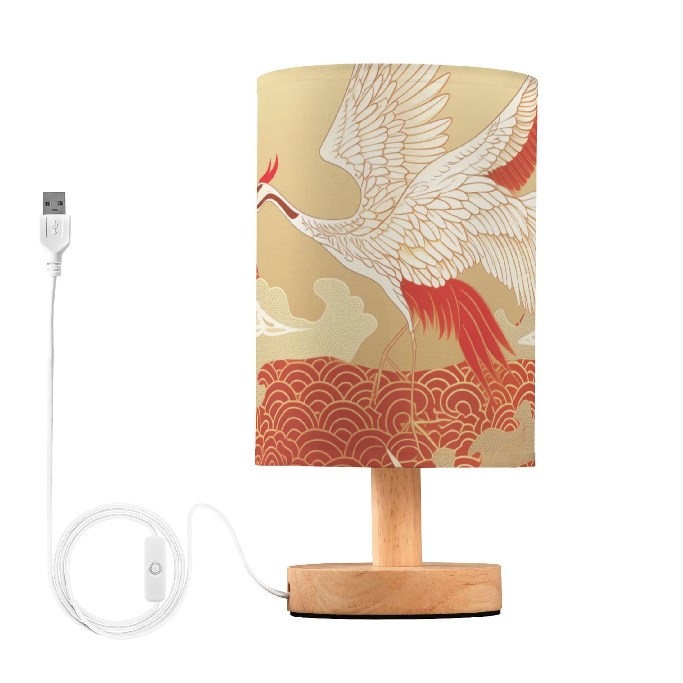 Oriental Crane Bird Flying Bedside Desk Lamp LED Table Nightstand Lamps ...