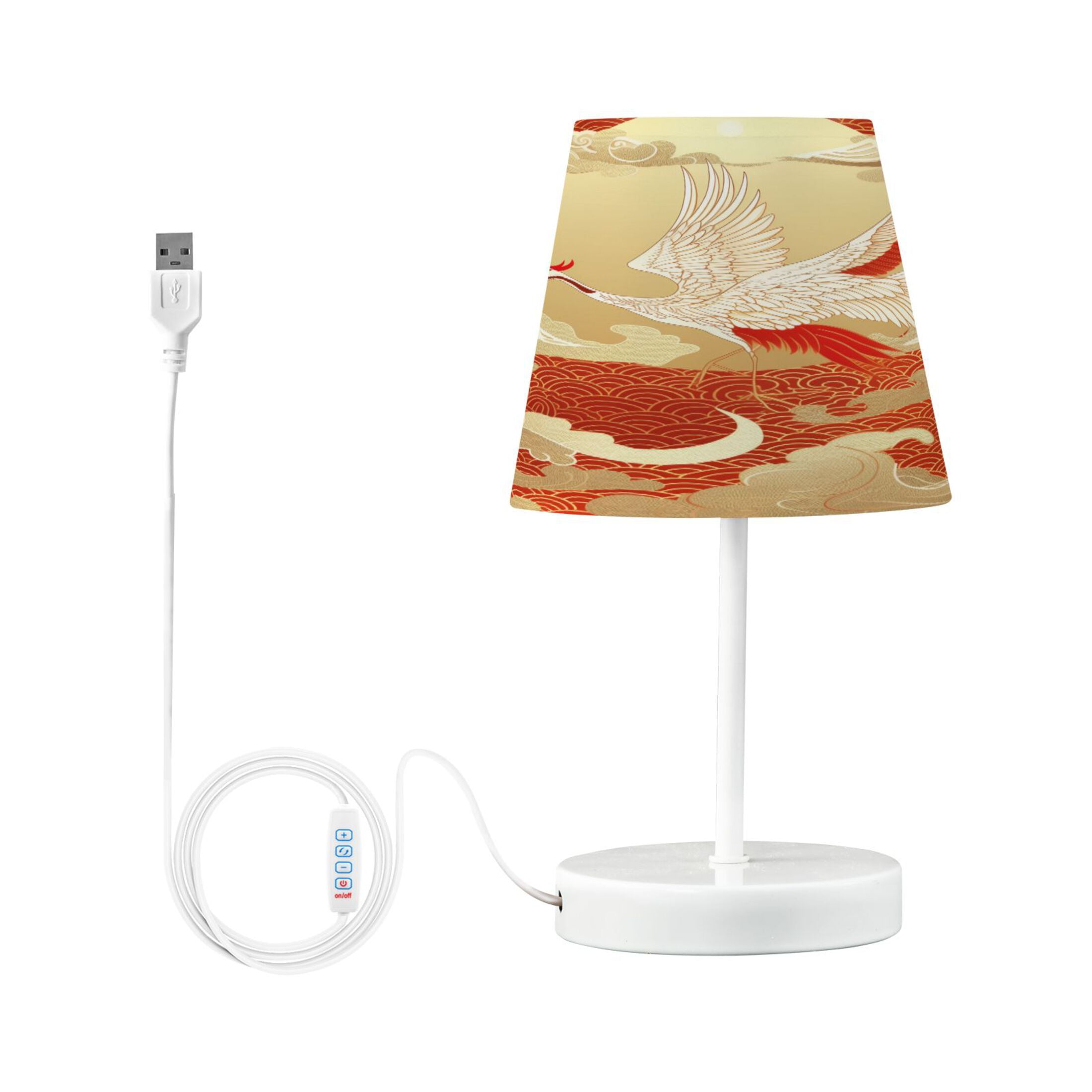 Oriental Crane Bird Flying Desk Lamp LED Table Nightstand Lamps with 3 ...