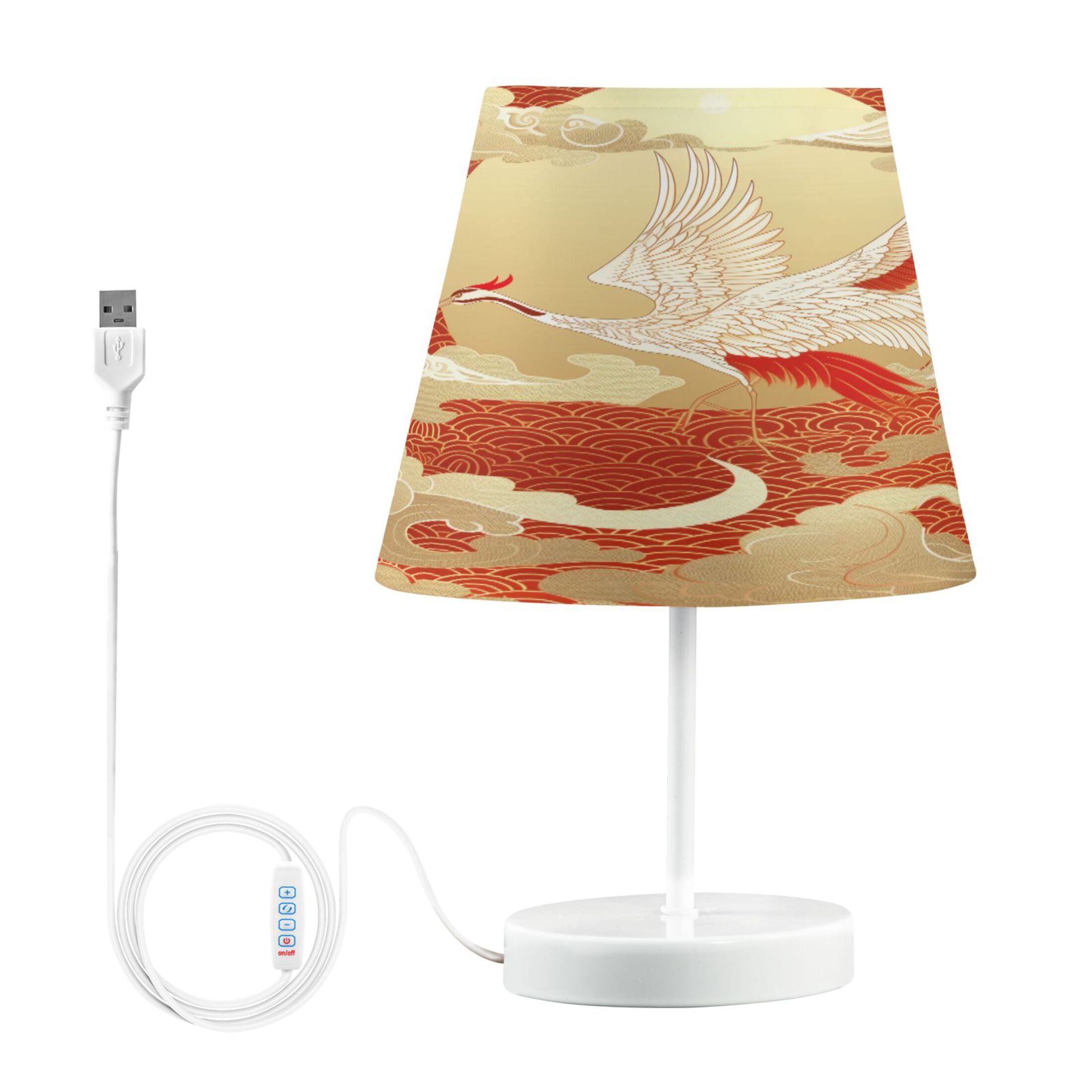 Oriental Crane Bird Flying Desk Lamp LED Table Nightstand Lamps with 3 ...