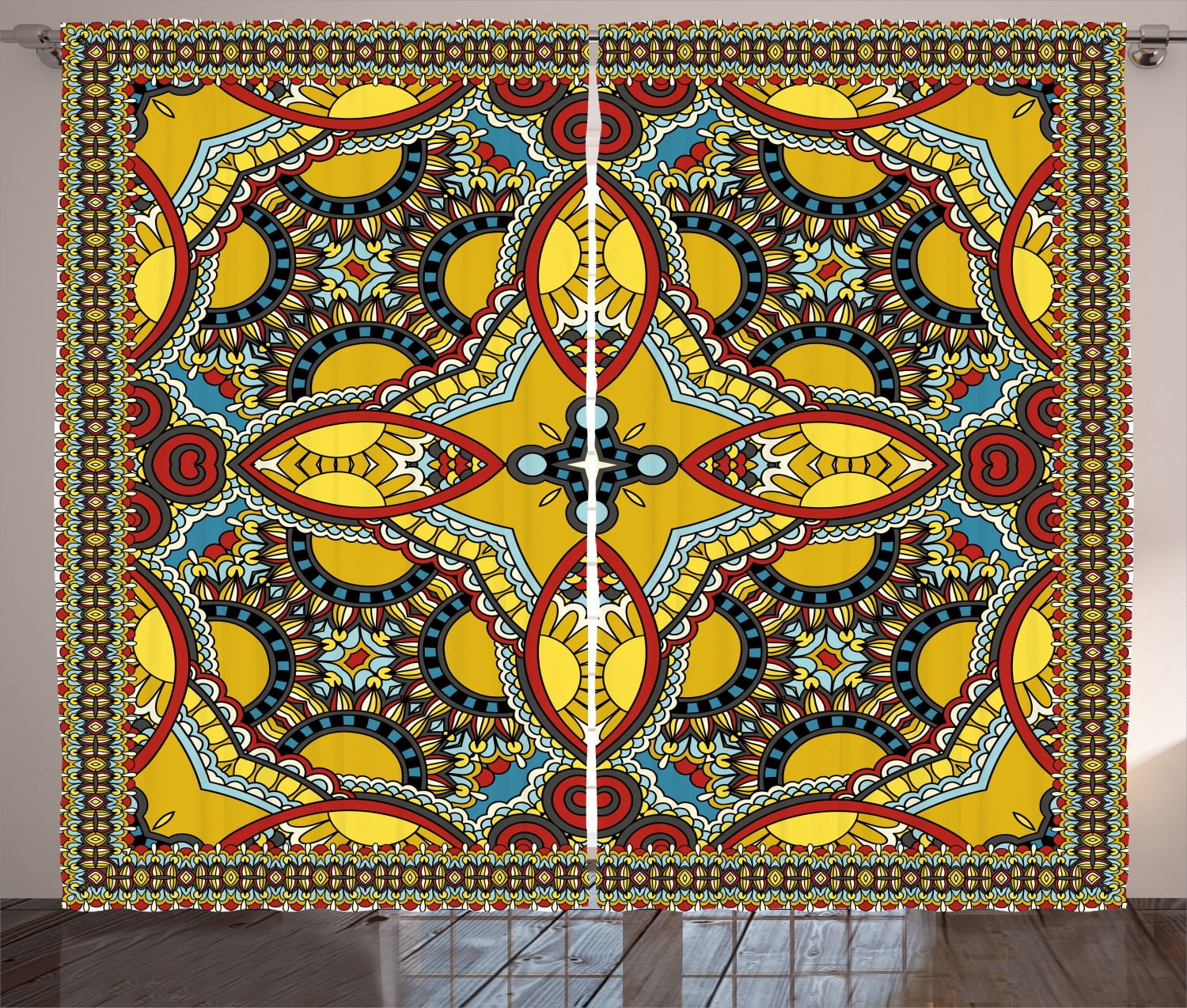 Ambesonne Oriental Curtains 2 Panel Set, Middle Orient Eastern, 108" x ...