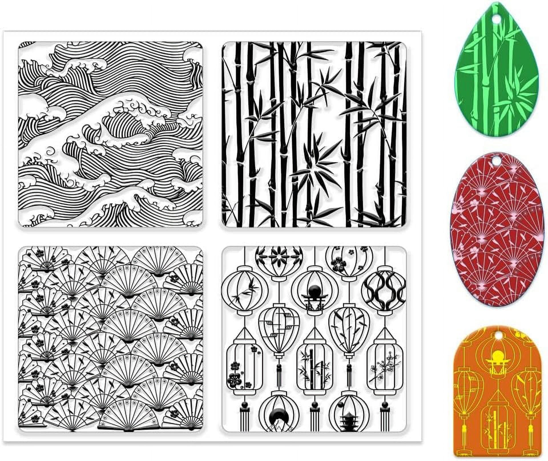 Oriental Elements Silicone Clay Texture Mat Waves Bamboo Silicone ...