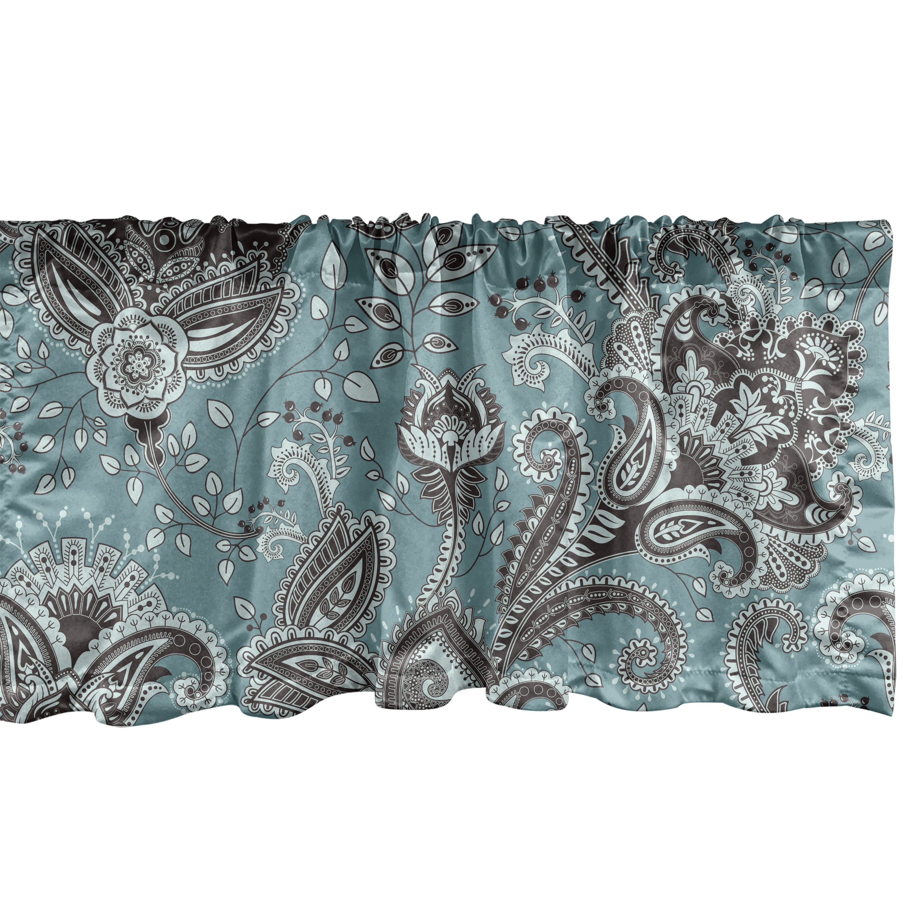 Oriental Floral Window Valance, Dreamy Paisley Inspirations Flowers ...