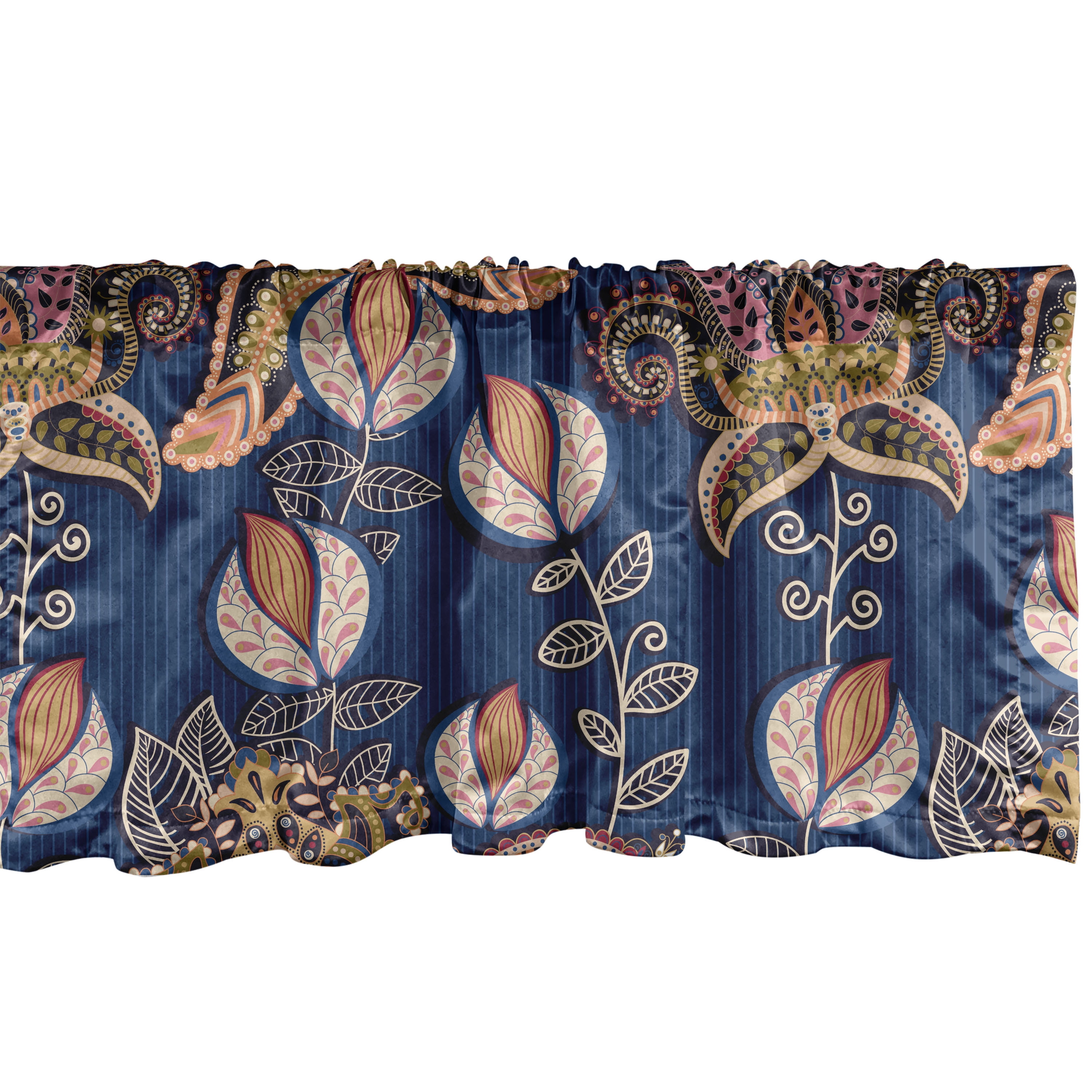 Oriental Floral Window Valance, Vintage Look Design of Eastern Themed ...