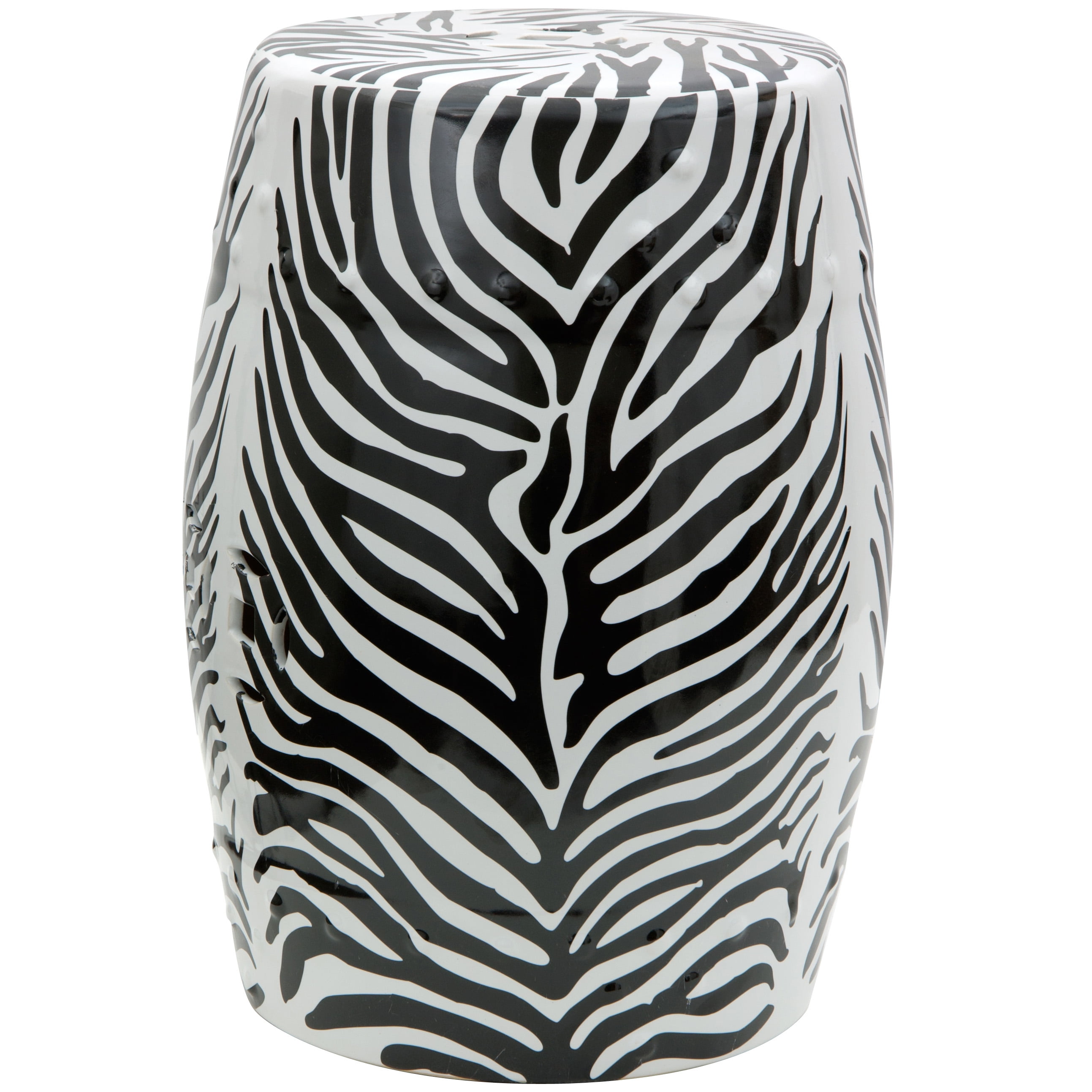 Oriental Furniture 18" Zebra Leaf Porcelain Garden Stool, oriental ...