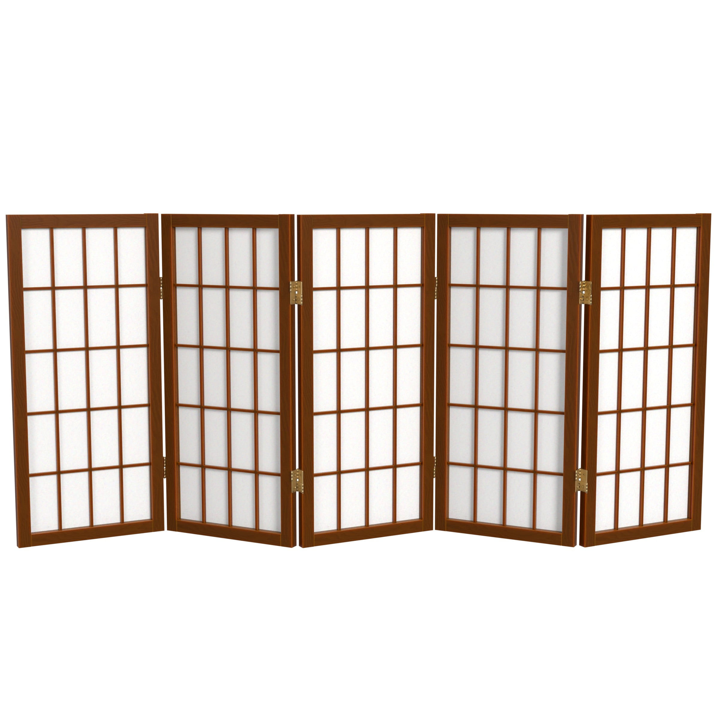 Oriental Furniture 2 ft. Tall Desktop Window Pane Screen - Walnut - 5 ...