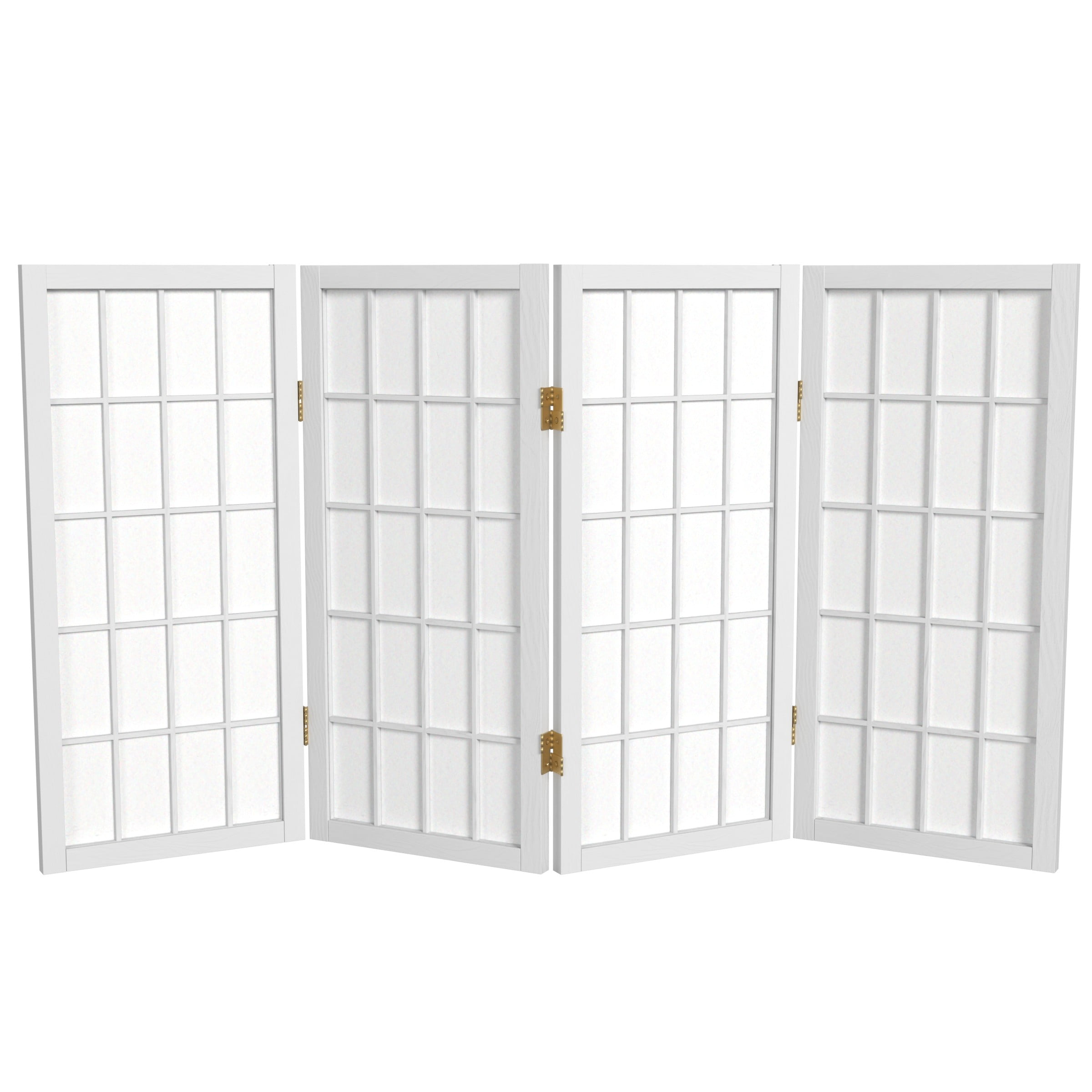 Red Lantern 2 ft. Short Desktop Window Pane Shoji Screen - White - 4 ...